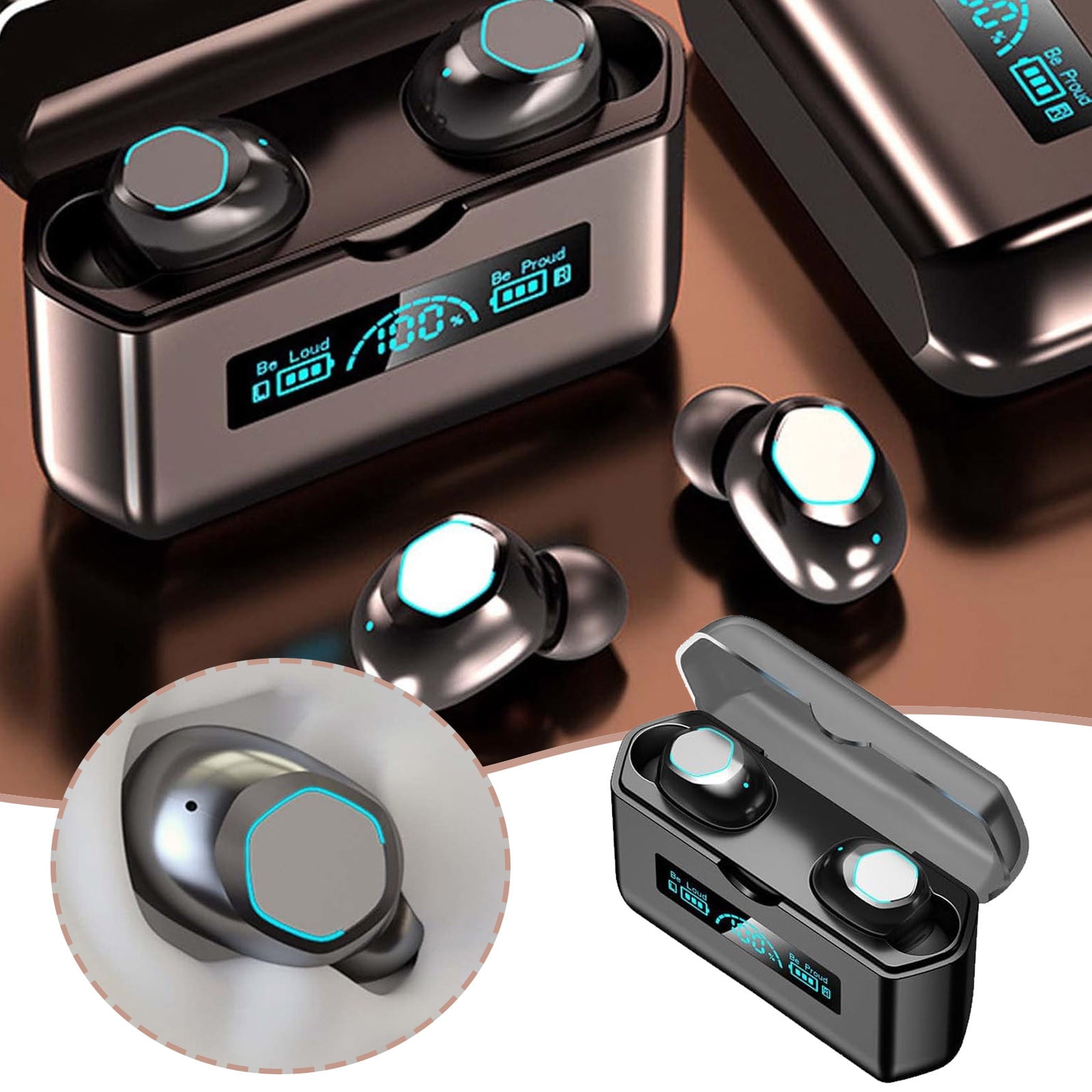 M19 Private Mode Wireless Headset In Ear Digital Display Talking Noise ...