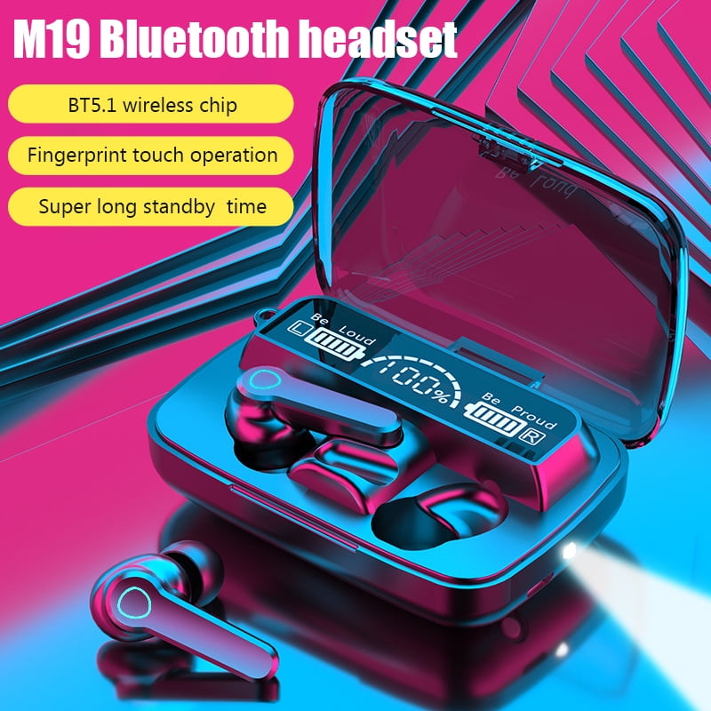 M19 TWS Wireless Bluetooth Headset Noise Cancelling Power Bank Gaming Earbuds with Mic Wireless ...