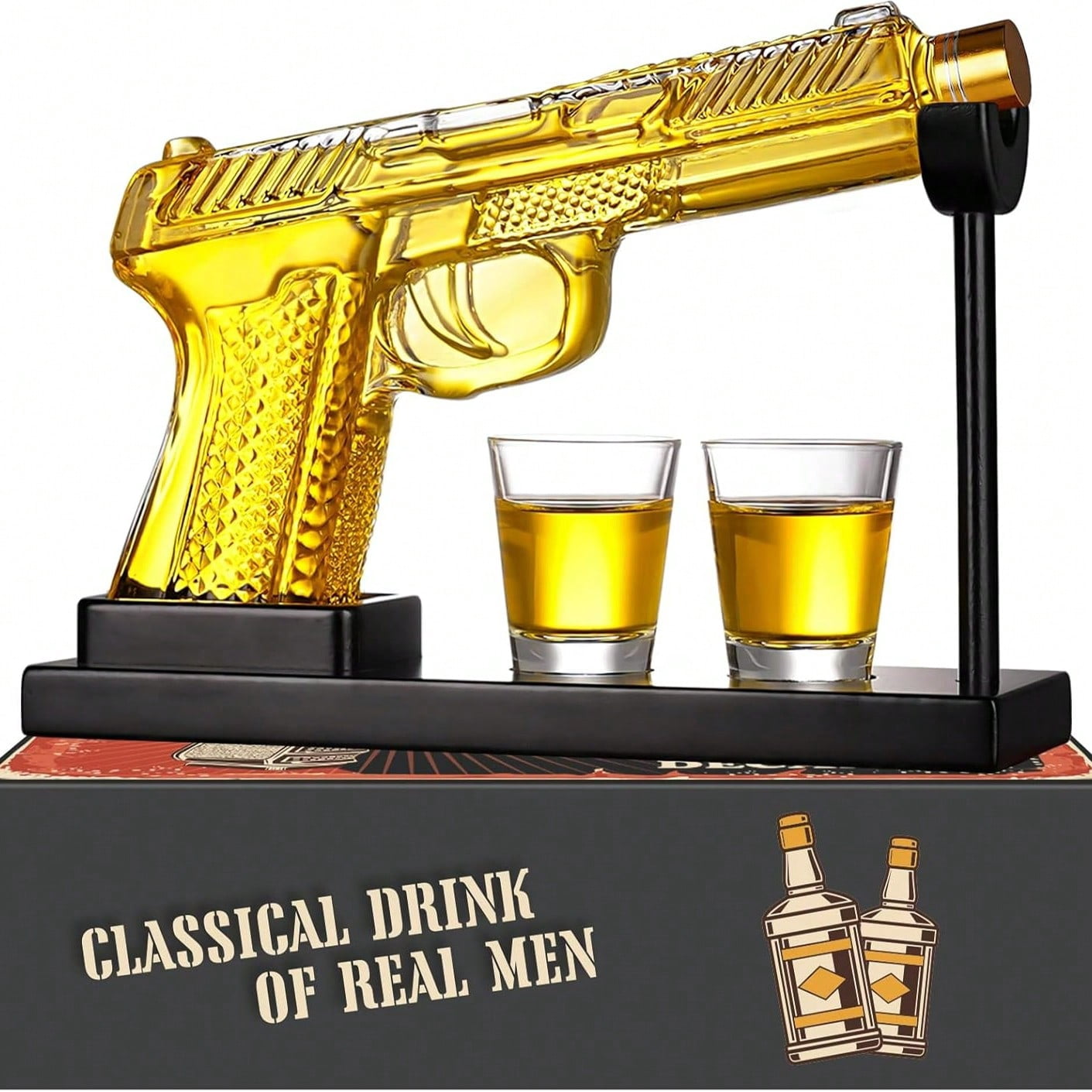 M1911 Whiskey Decanter Set | 9oz Stainless Steel Liquor Dispenser With ...