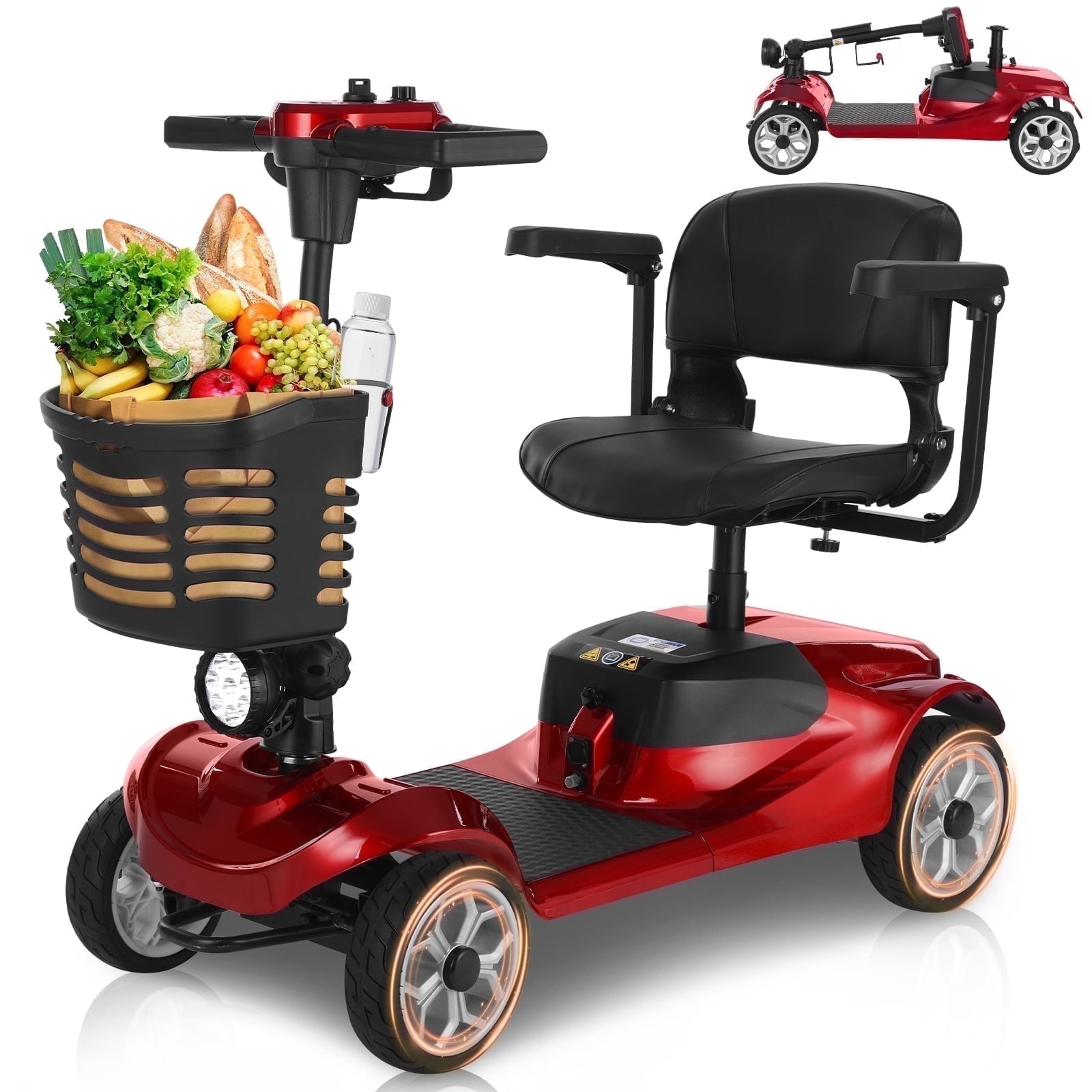 M1F 15 Miles 4-Wheel Mobility Scooter for Adults/Seniors, 350W Powered ...