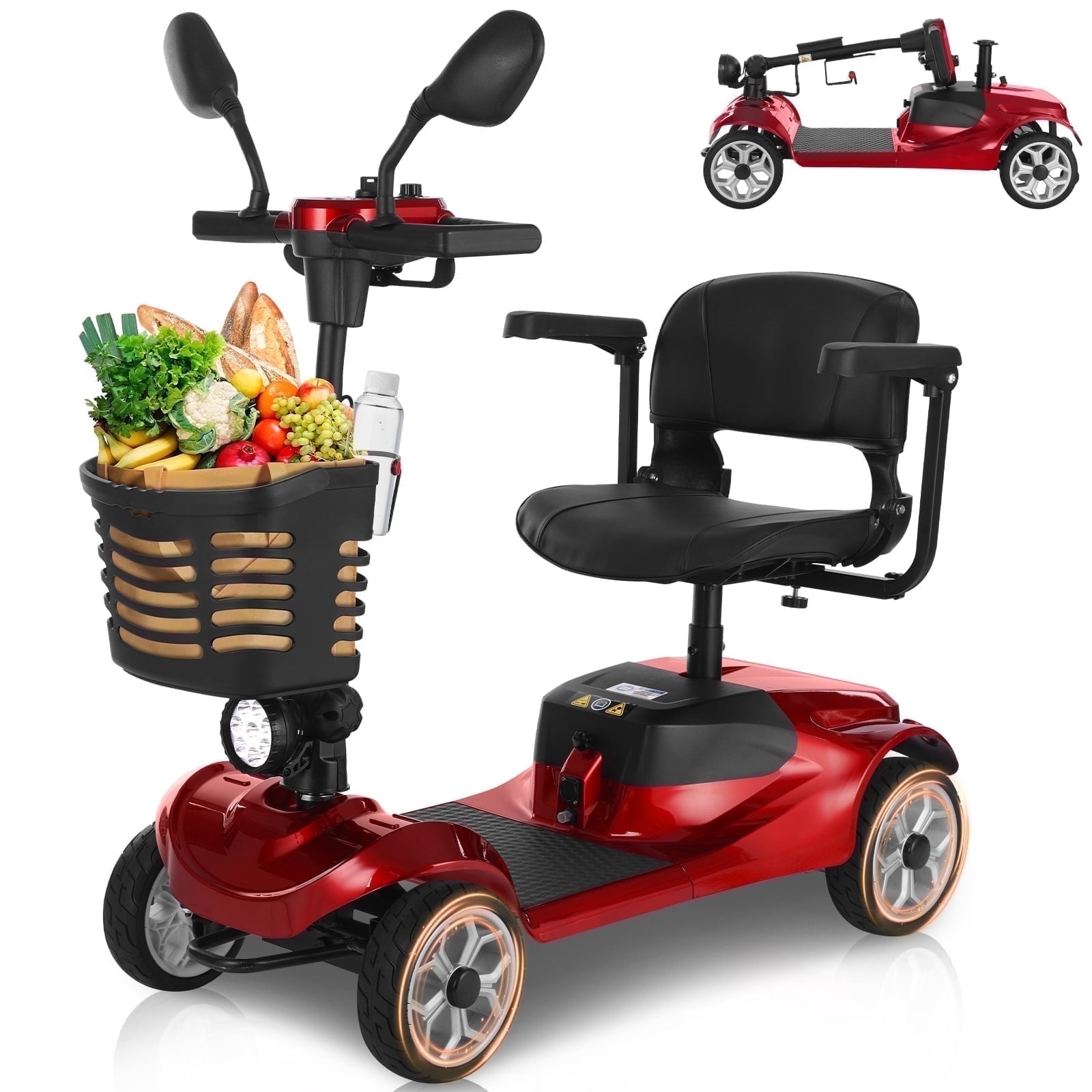 M1F 15 Miles 4-Wheel Mobility Scooter for Adults/Seniors, 350W Powered ...