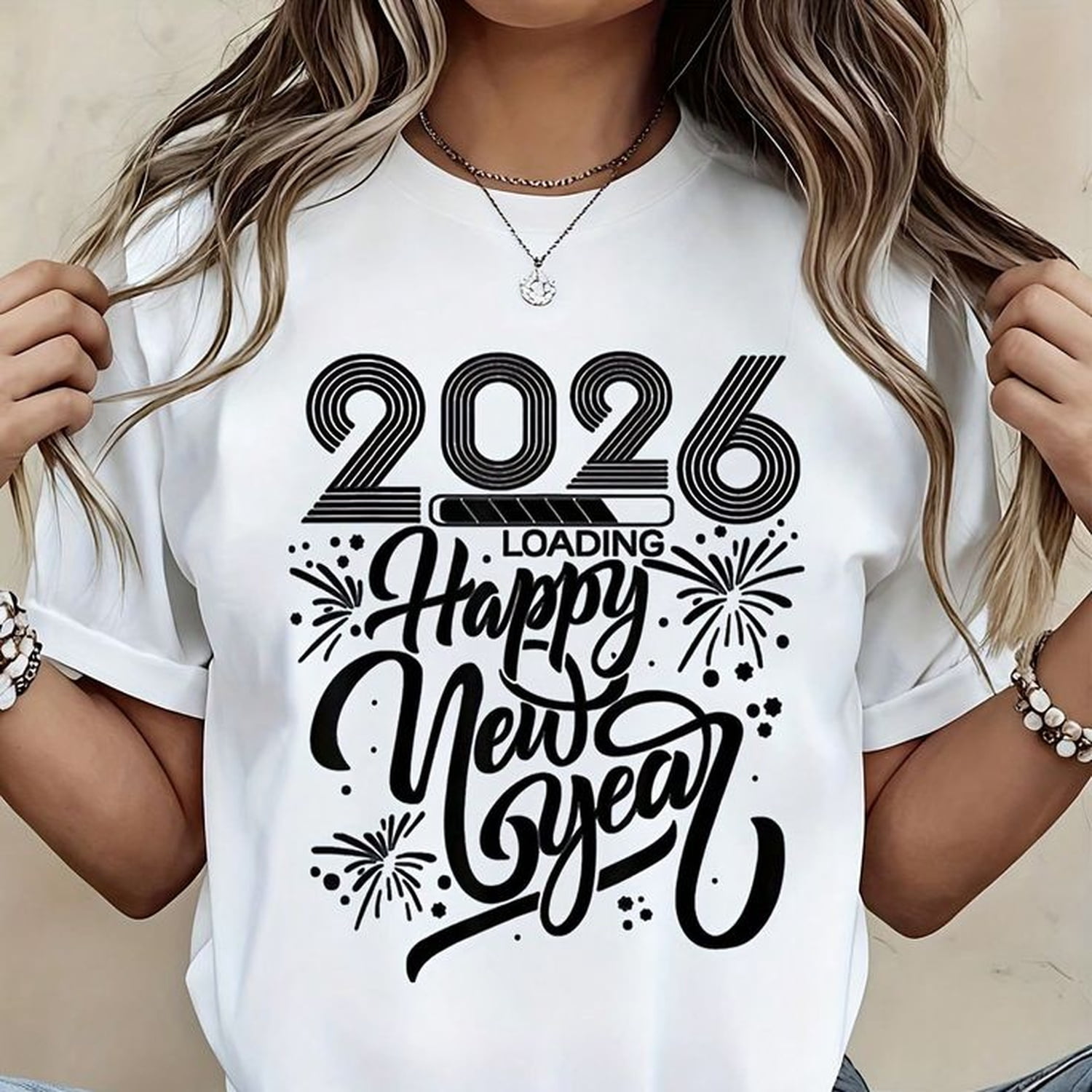 M1en'S1 Happy New Year 2026 Loading Fireworks Party T-S1Hirt - White ...