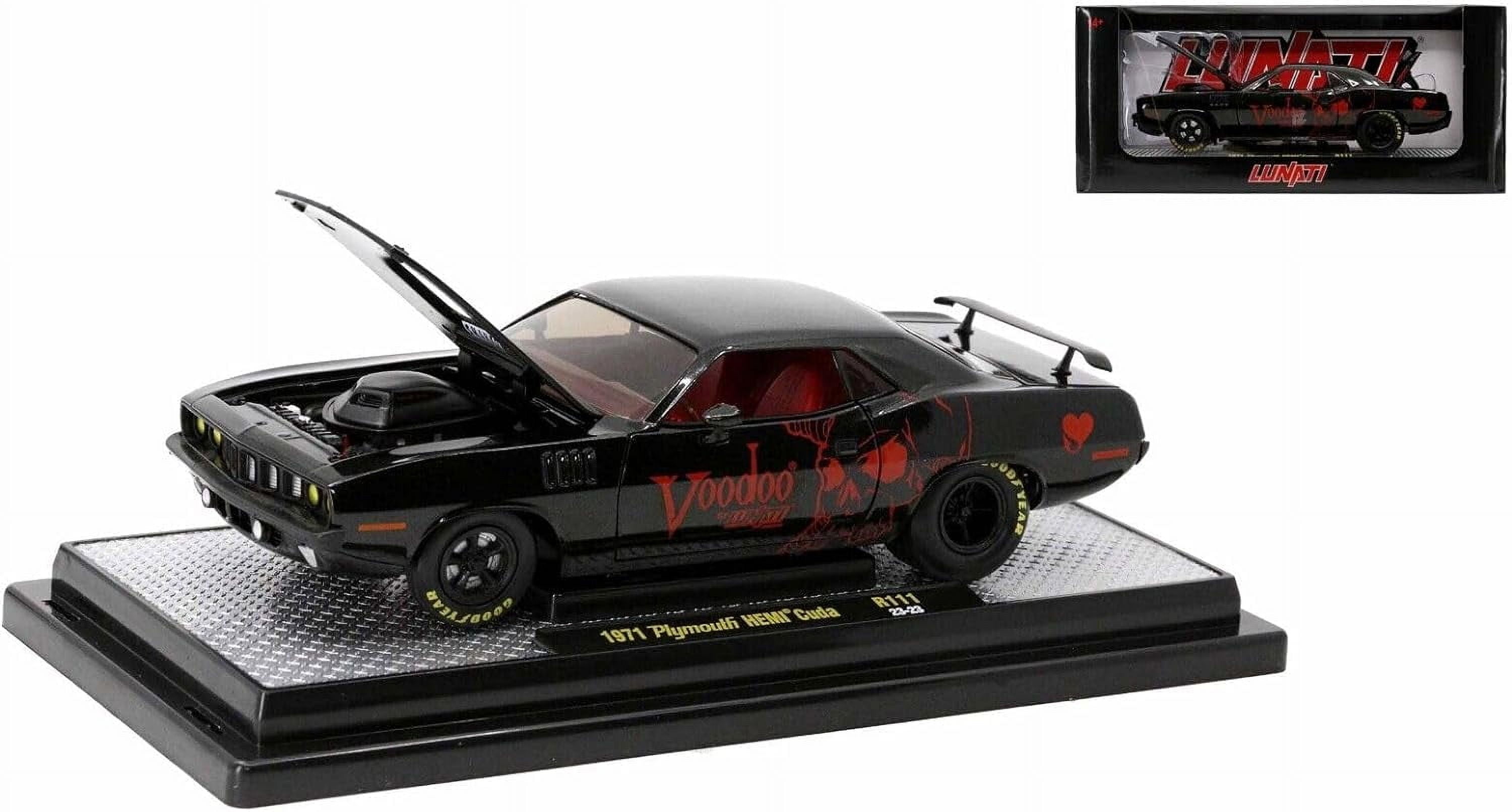 M2 1971 Plymouth Hemi Barracuda Black Metallic with Red Interior Voodoo ...