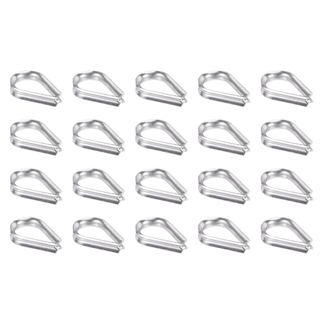 M2 316 Stainless Steel Thimble for 1/16" Dia Wire Rope Cable, 20 Pack ...