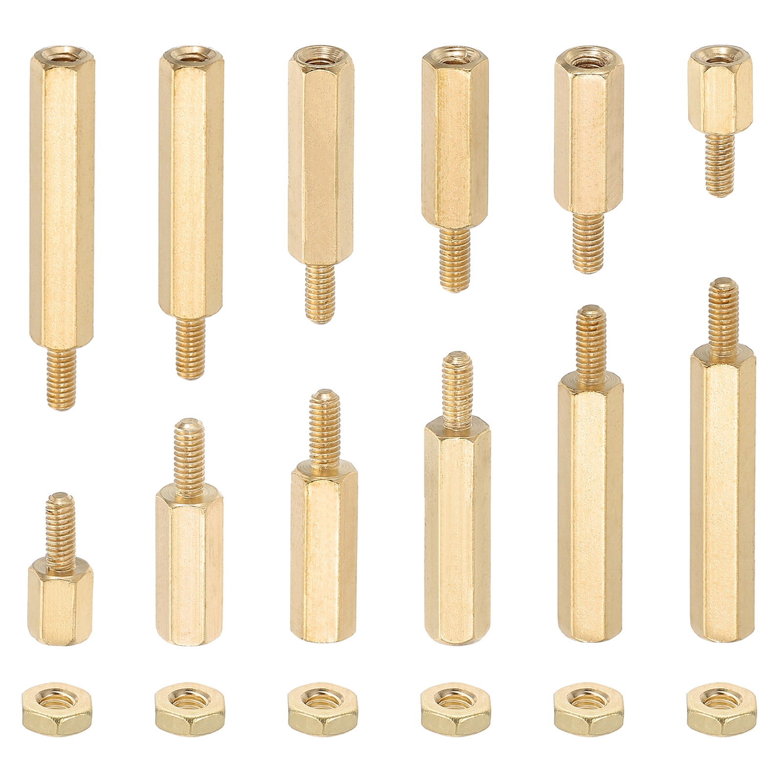 M2+3mm Standoff Screws, 120Pcs Male to Female Hex Brass PCB Standoff ...