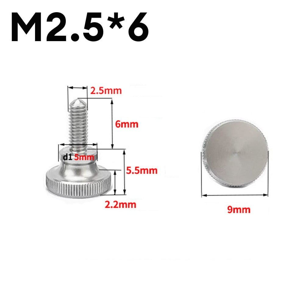 M2.5 GB834 304 Stainless Steel Knurl Head Hand Tighten Glass Lock Thumb ...