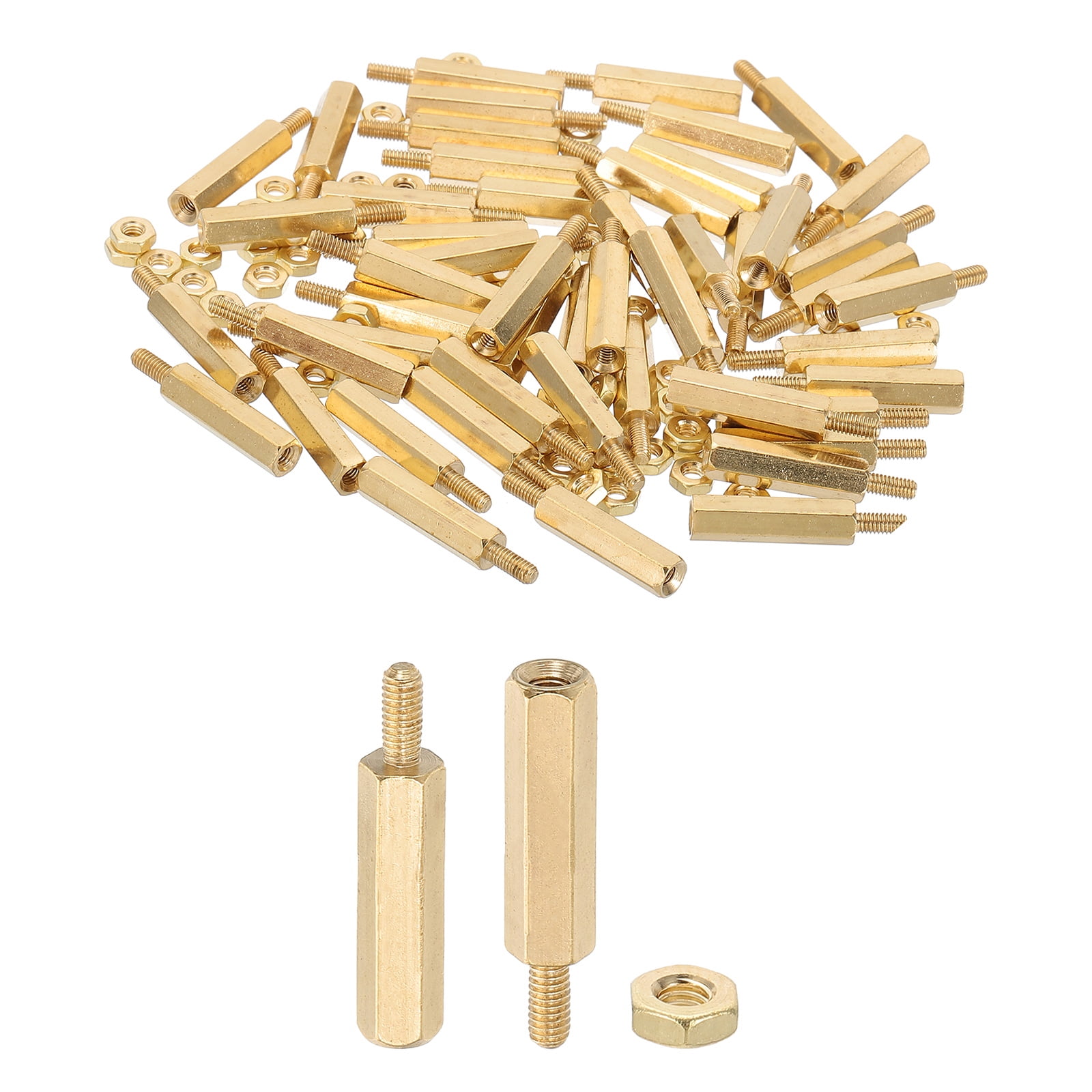 M2.5X22mm+6mm Standoff Screws, 100Pcs Male to Female Hex Brass PCB ...