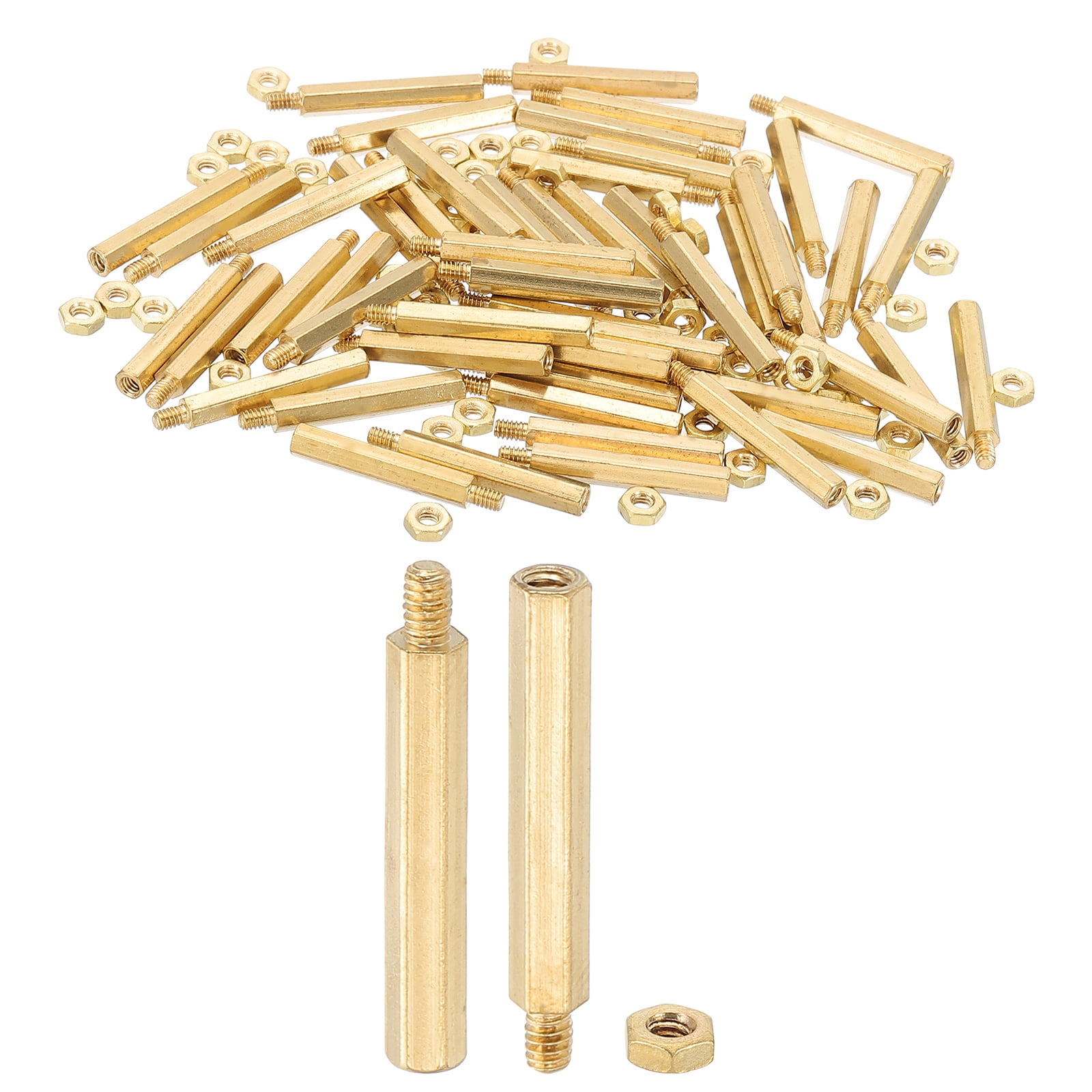 M2.5X4mm+6mm Standoff Screws, 100Pcs Male to Female Hex Brass PCB ...