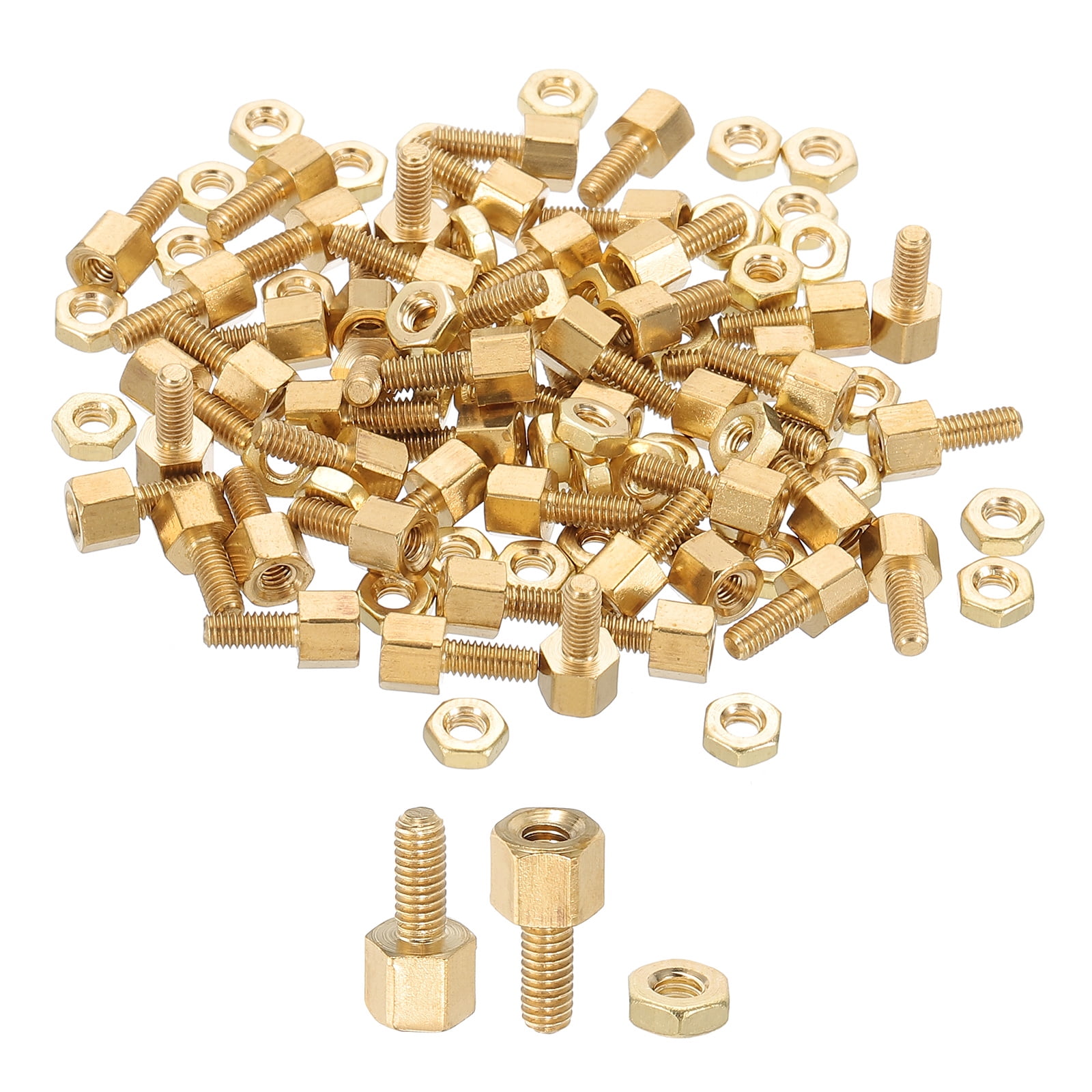M2.5X6mm+6mm Standoff Screws, 100Pcs Male to Female Hex Brass PCB ...