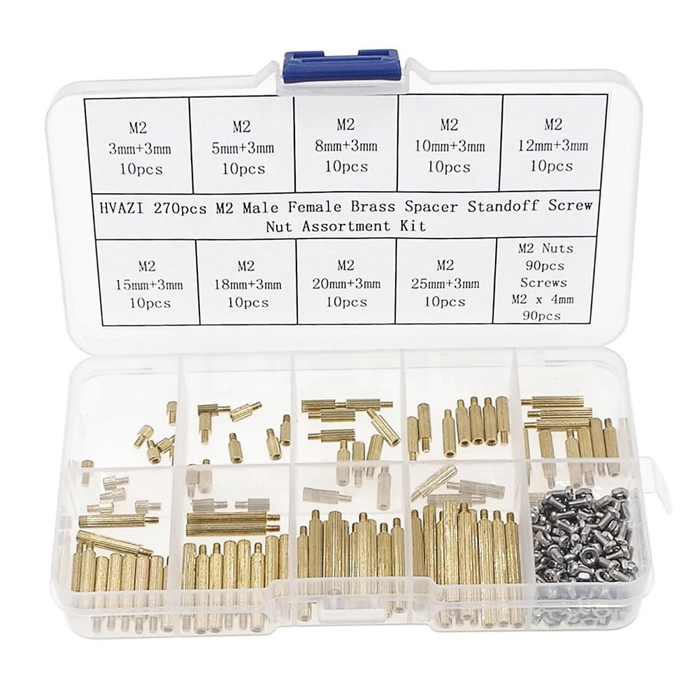 M2 Brass Spacer Standoff Kit Including 270 Screws and Nuts for ...