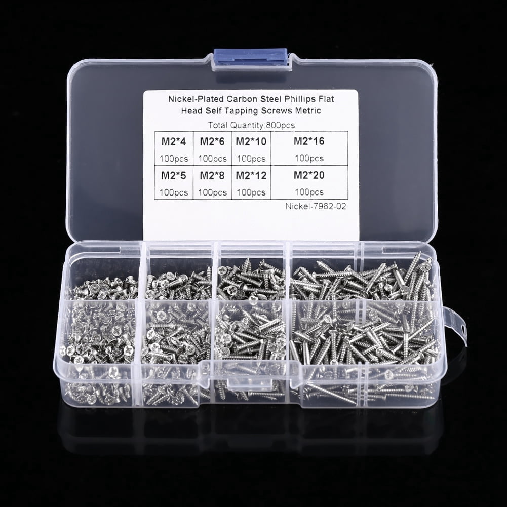 M2 Cross Drive Flat Head, Pan Head Self Tapping Screws Carbon Steel ...