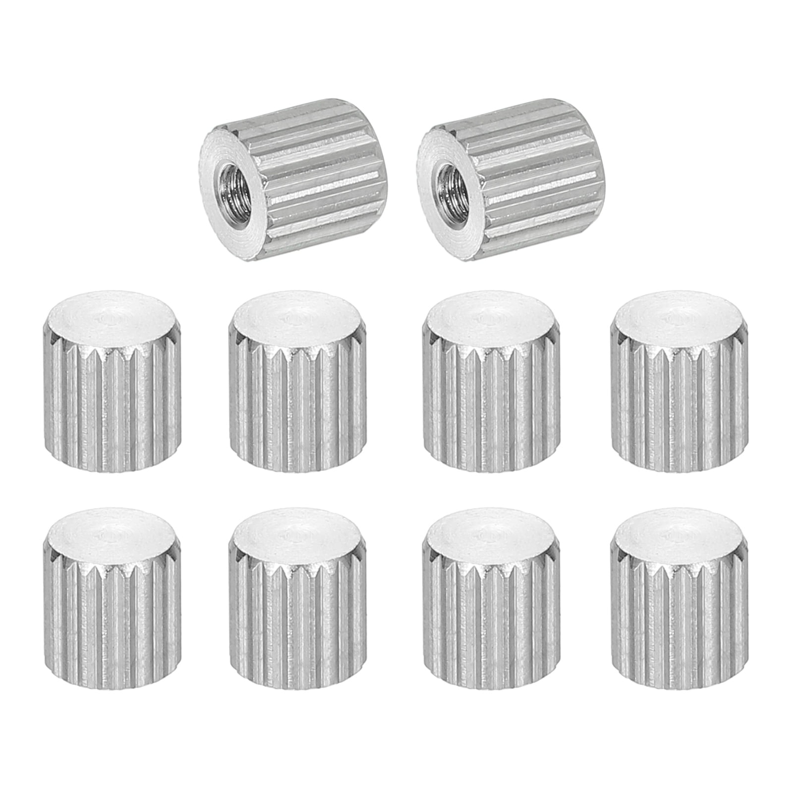 M2 Knurled Thumb Nuts, 10pcs 304 Stainless Steel Flat Head Blind Hole ...