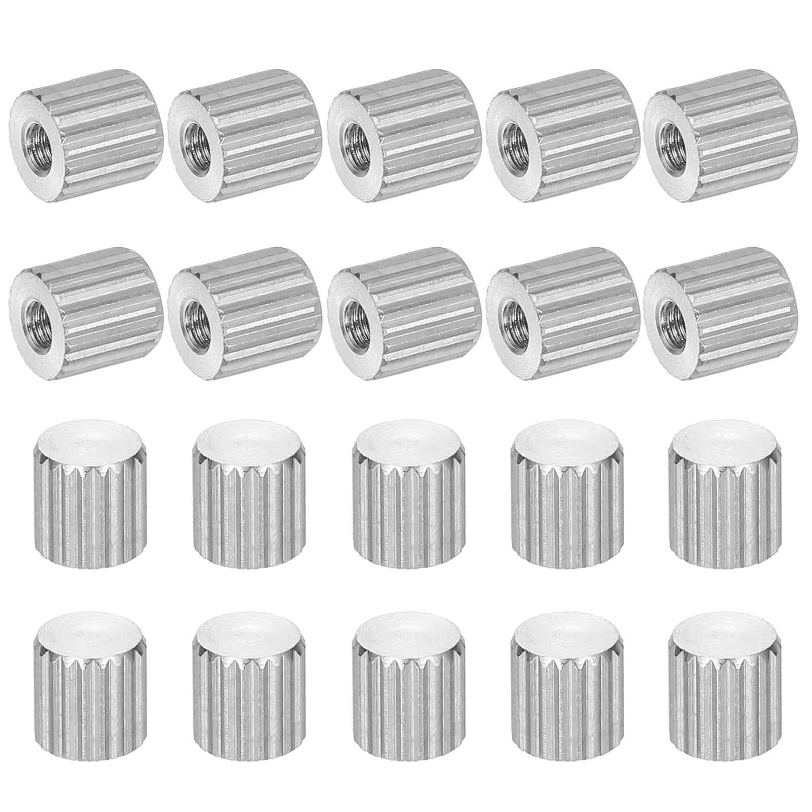 M2 Knurled Thumb Nuts, 20pcs 304 Stainless Steel Flat Head Blind Hole ...