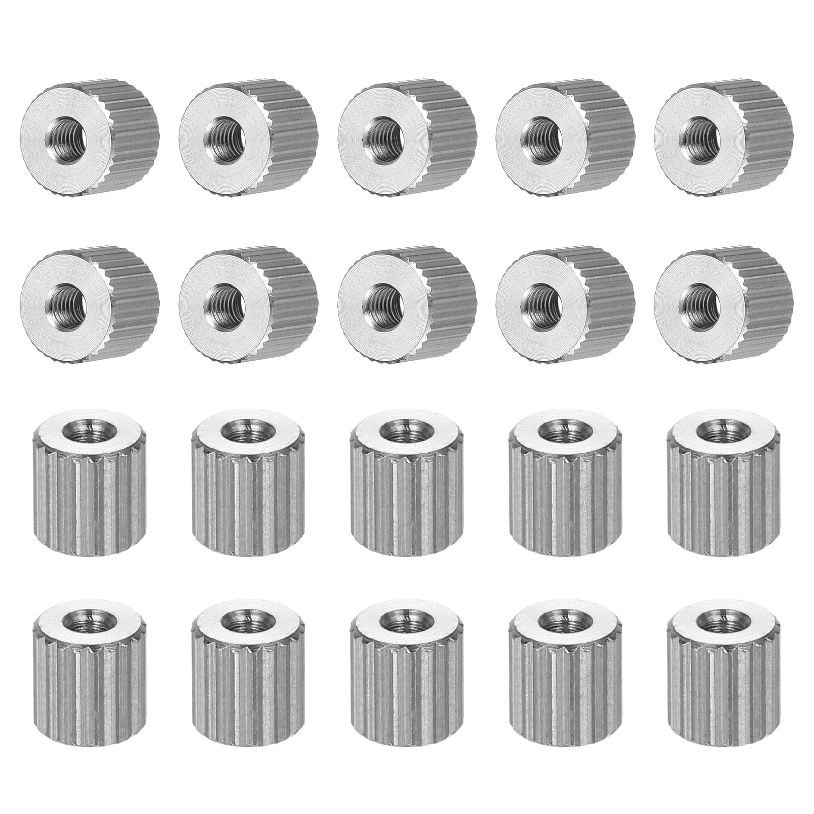 M2 Knurled Thumb Nuts, 20pcs 304 Stainless Steel Flat Head Through Hole ...