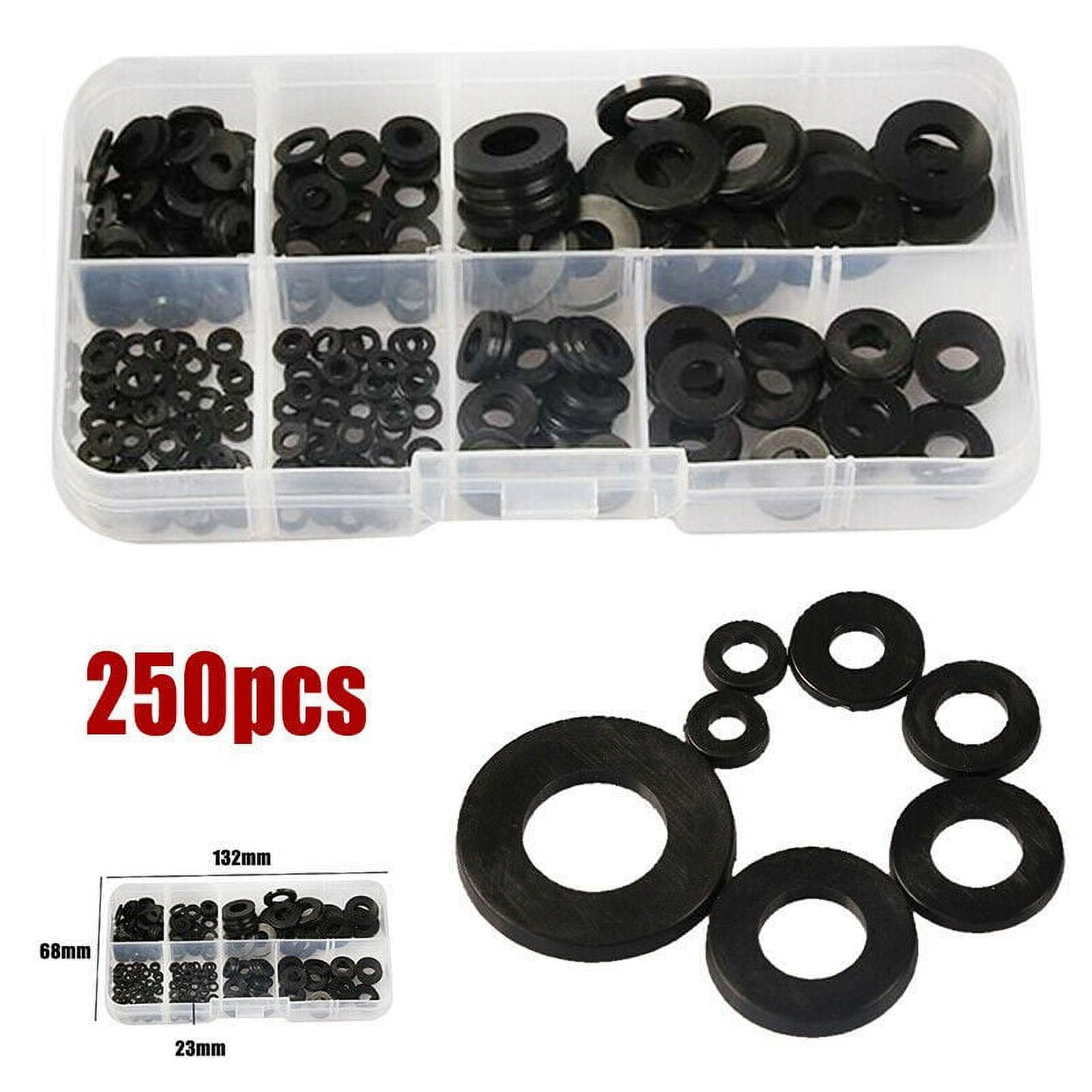 M2-M8 Washer Nylon Rubber Flat Plain Ring Fastener Hooks Loops ...