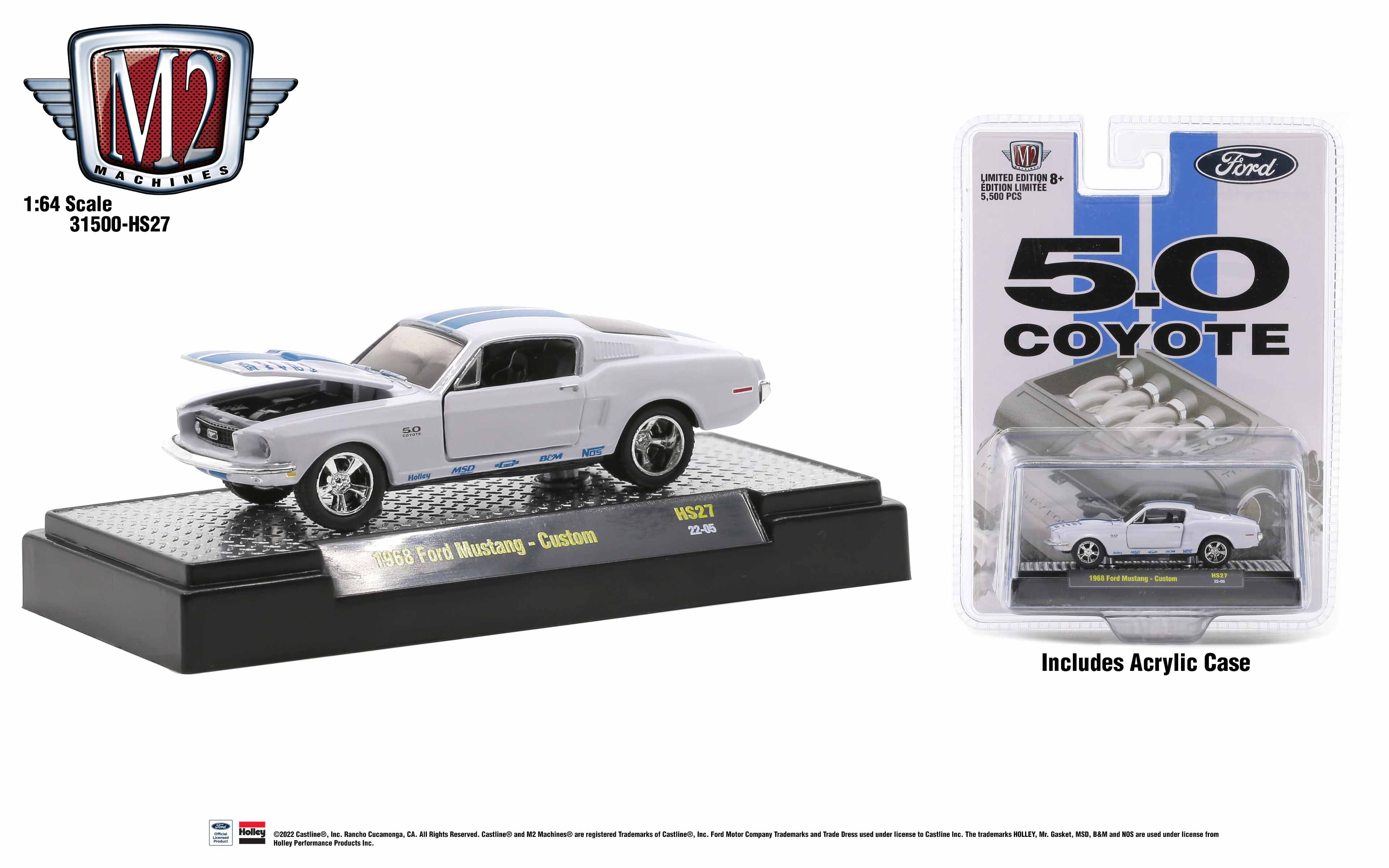 M2 Machines 1:64 5.0 Coyote 1968 Ford Mustang Custom Release Hs27 ...