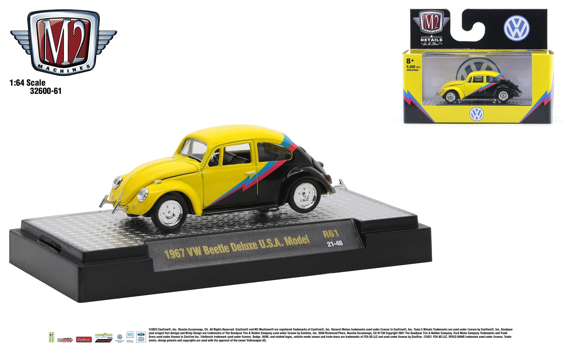 M2 Machines 1:64 Detroit Muscle Release 61 1967 Vw Beetle Deluxe Usa ...