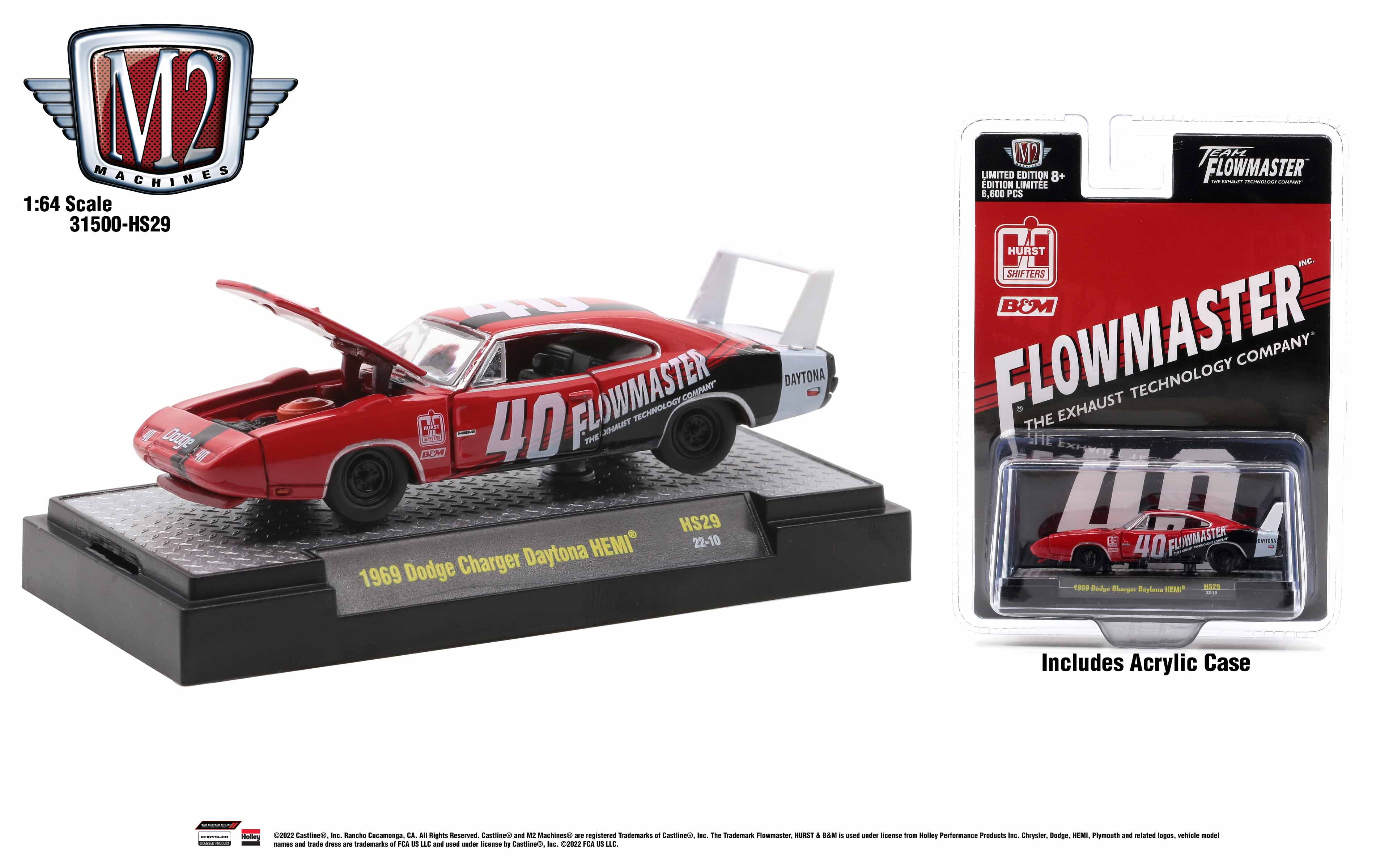 M2 Machines 1:64 Flowmaster 1969 Dodge Charger Daytona Hemi Release ...