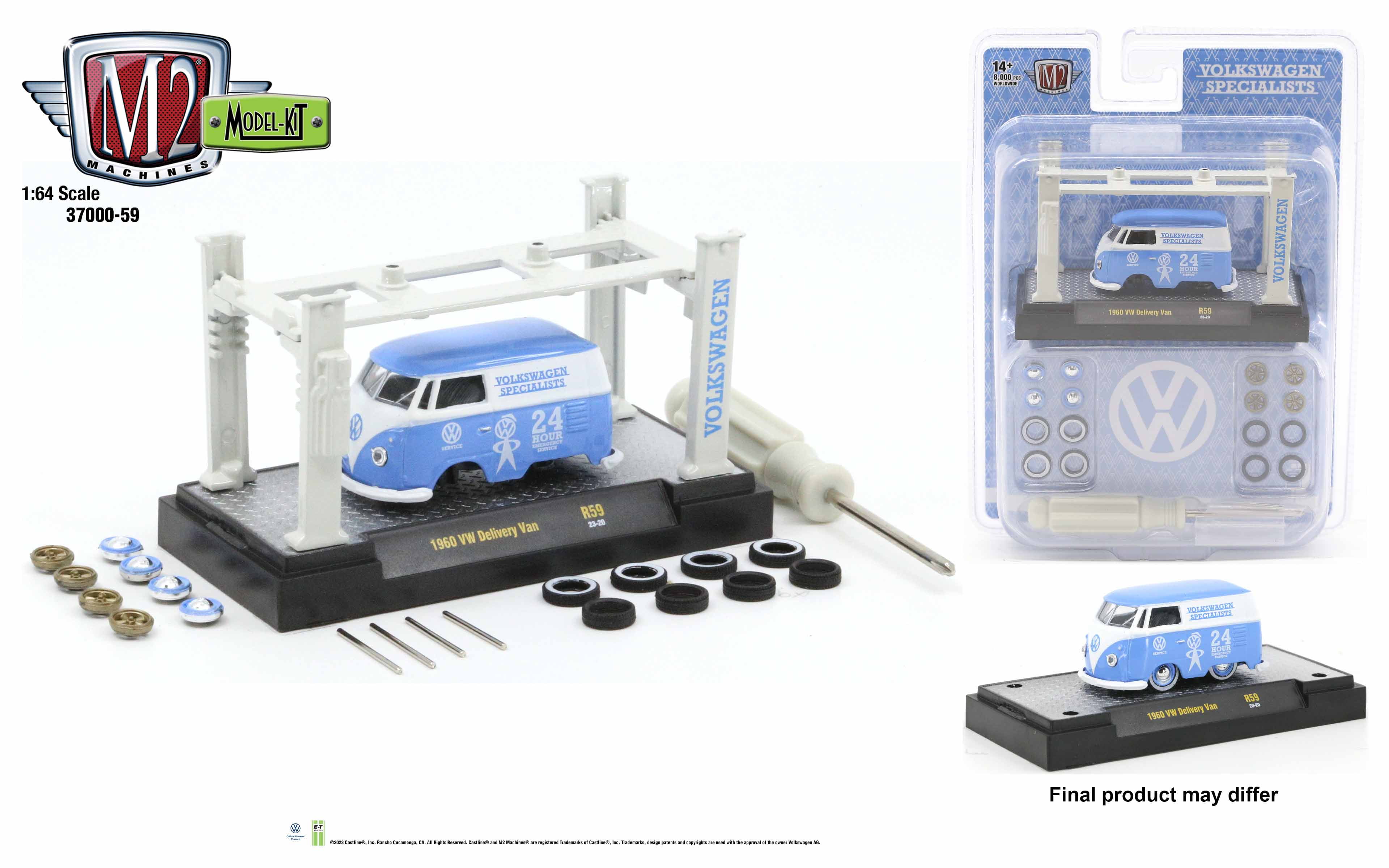 M2 Machines 1:64 Model Kit Release 59 1960 Vw Delivery Van - Walmart.com