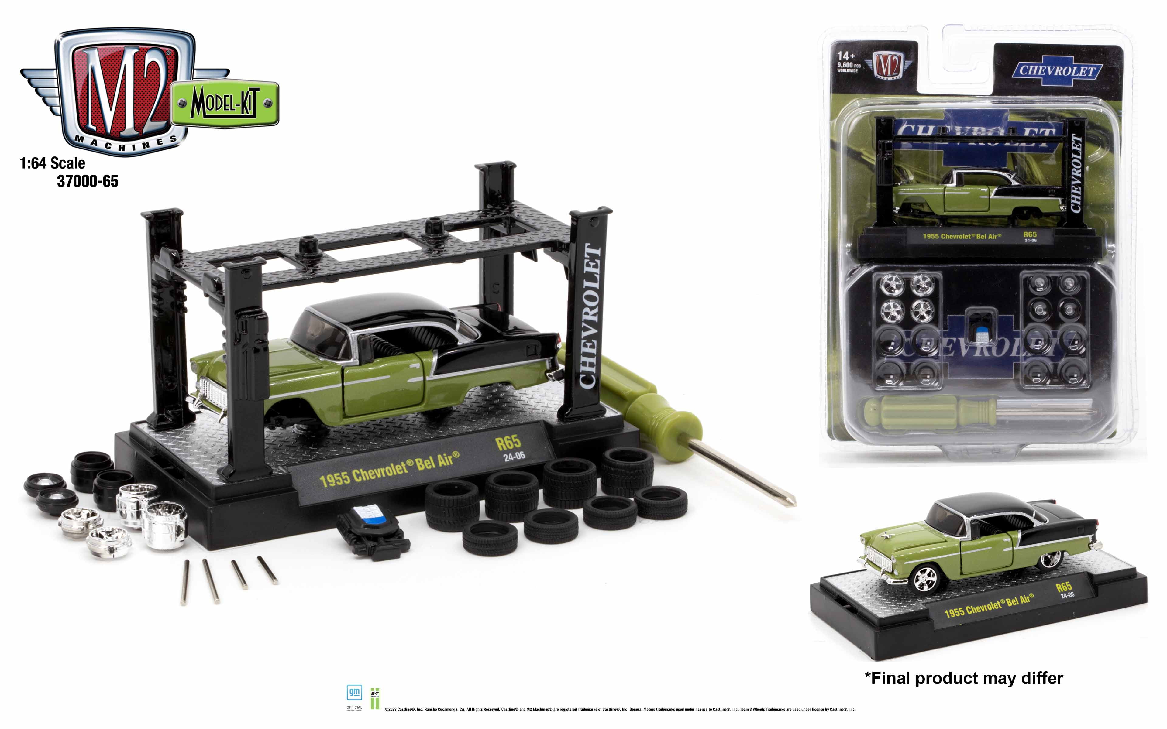 M2 Machines 1:64 Model Kit Release 65 1955 Chevrolet Bel-Air - Walmart.com