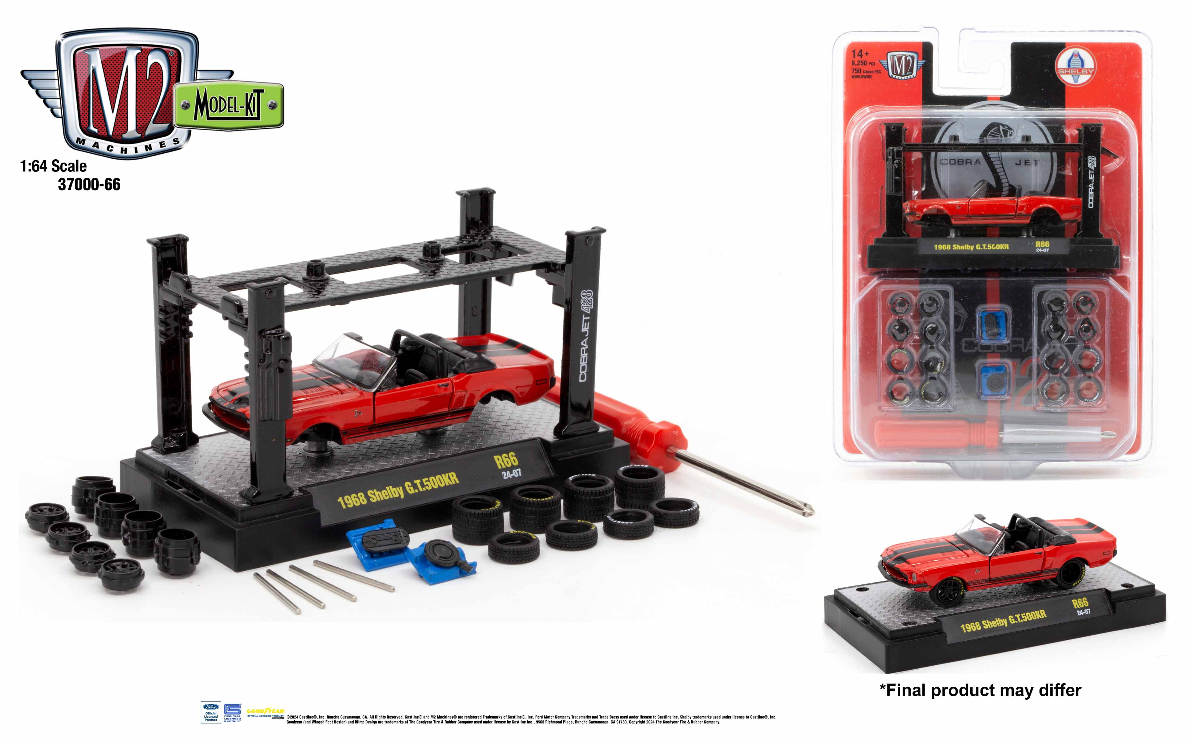 M2 Machines 1:64 Model Kit Release 66 1968 Shelby Gt 500Kr - Walmart.com