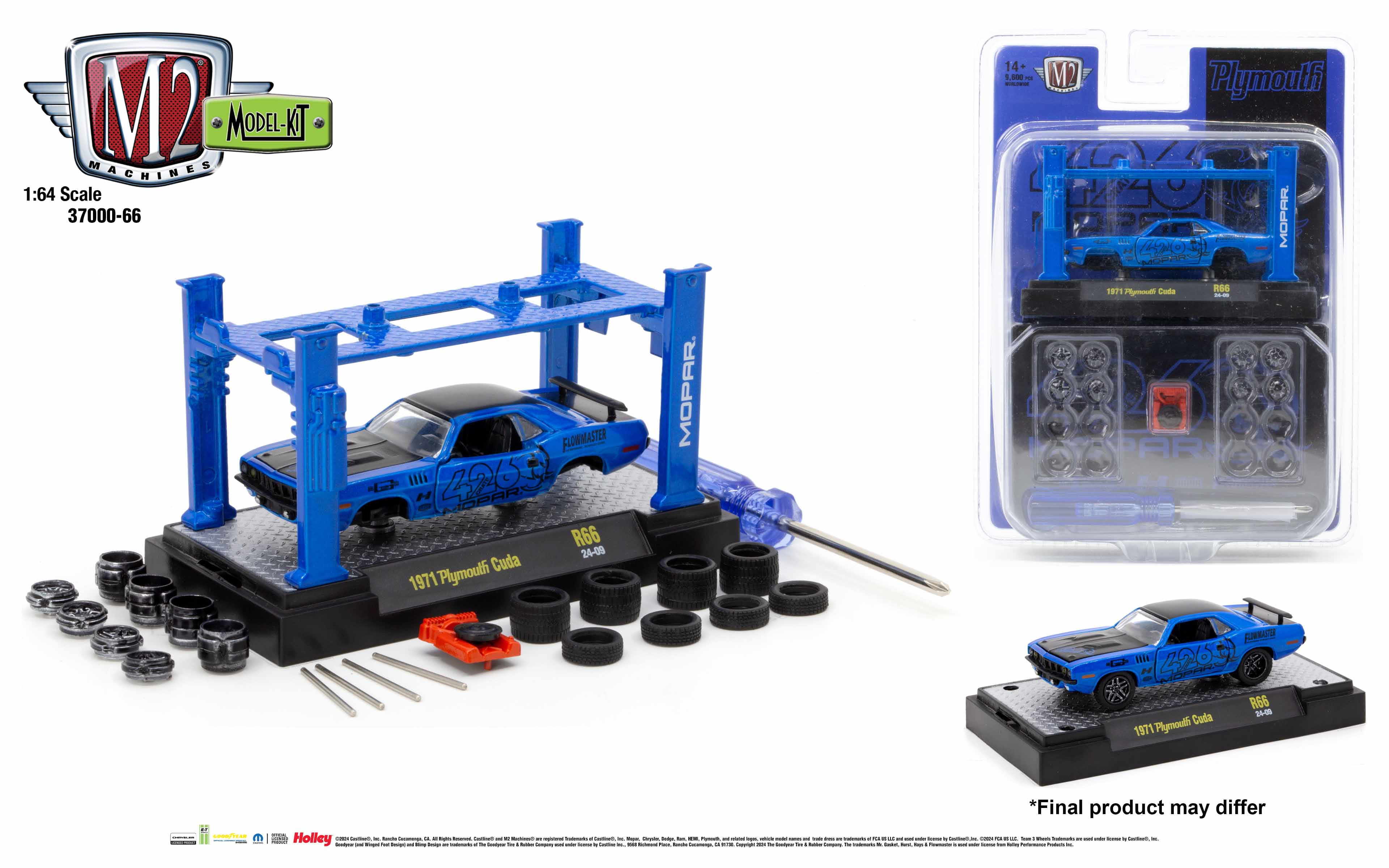 M2 Machines 1:64 Model Kit Release 66 1971 Plymouth Cuda - Walmart.com