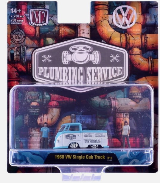 M2 Machines 1:64 R15 1960 Vw Single Cab Truck Plumbing Service ...