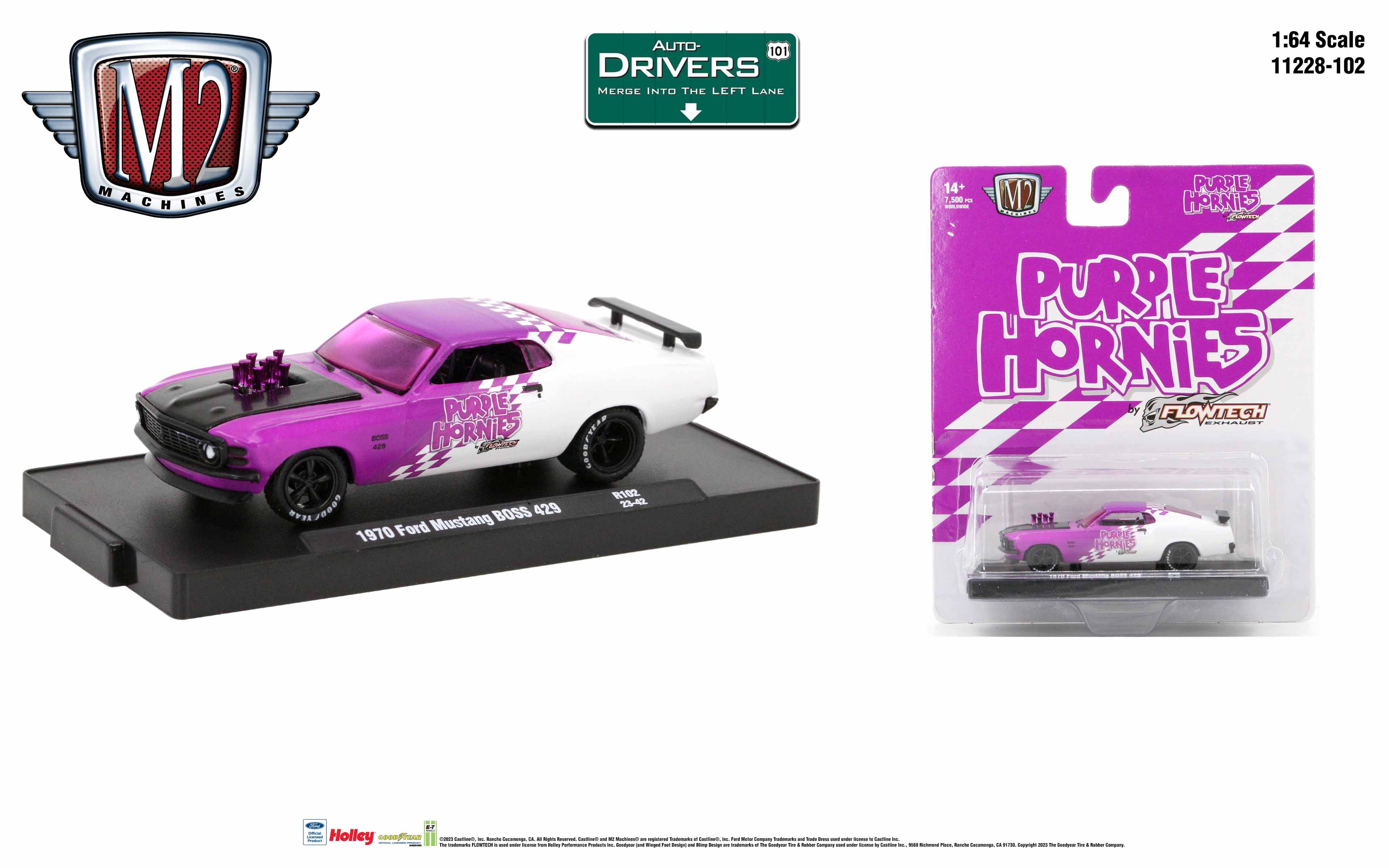 M2 Machines Auto-Drivers 1:64 R102 1970 Ford Mustang Boss 429 - Walmart.com