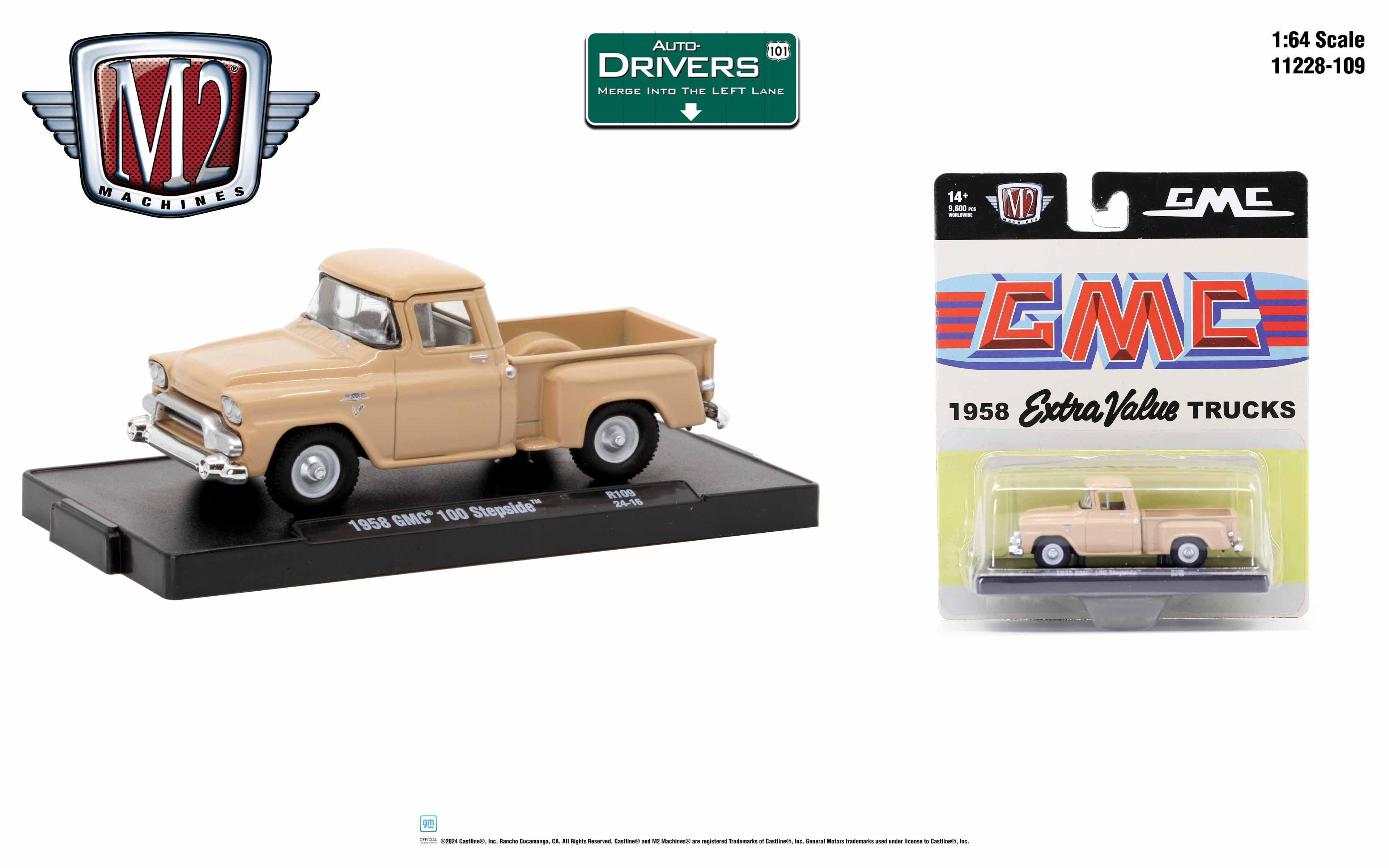 M2 Machines Auto-Drivers 1:64 R109 1958 Gmc 100 Stepside - Walmart.com