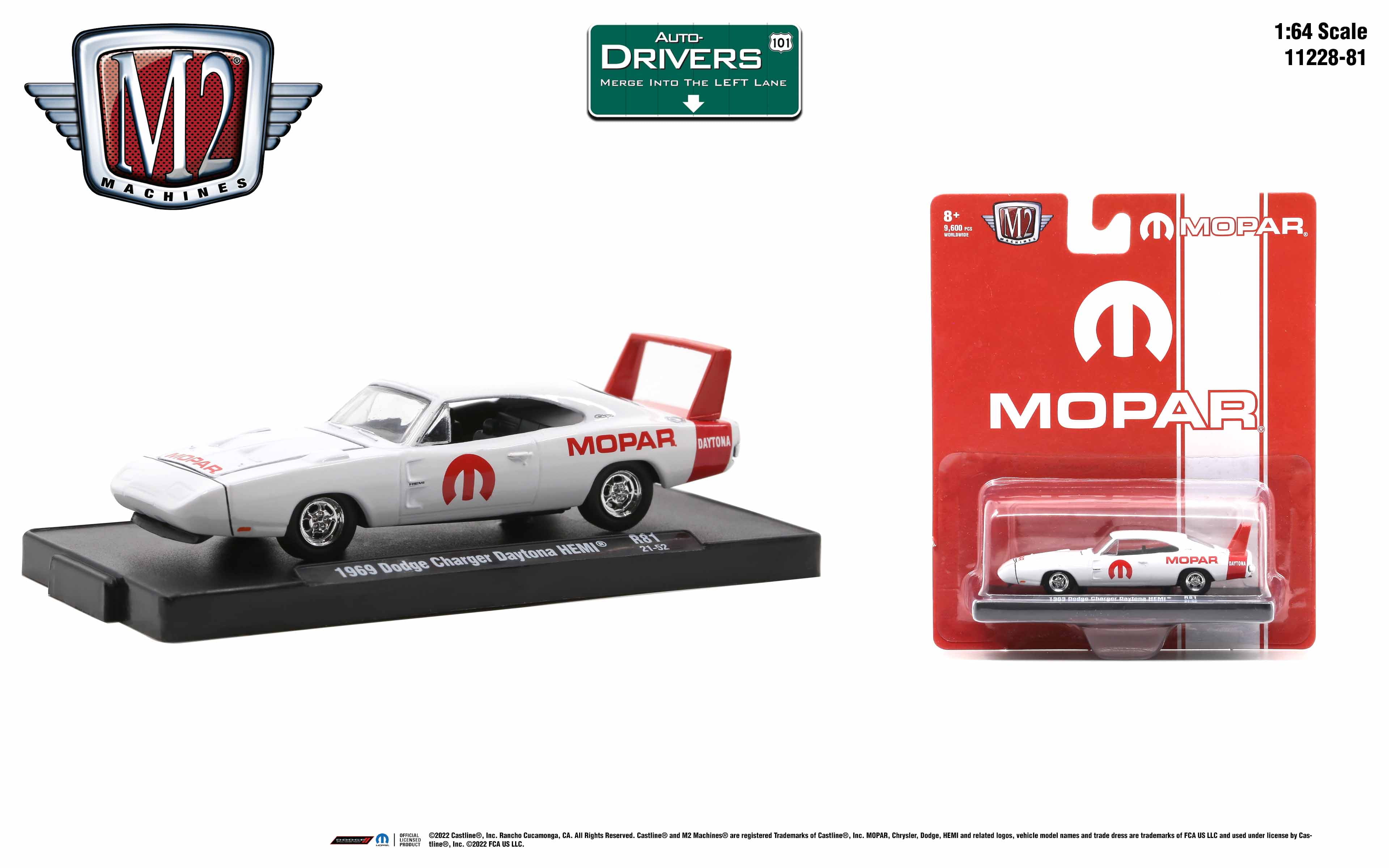 M2 Machines Auto-Drivers 1:64 R81 1969 Dodge Charger Daytona Hemi ...