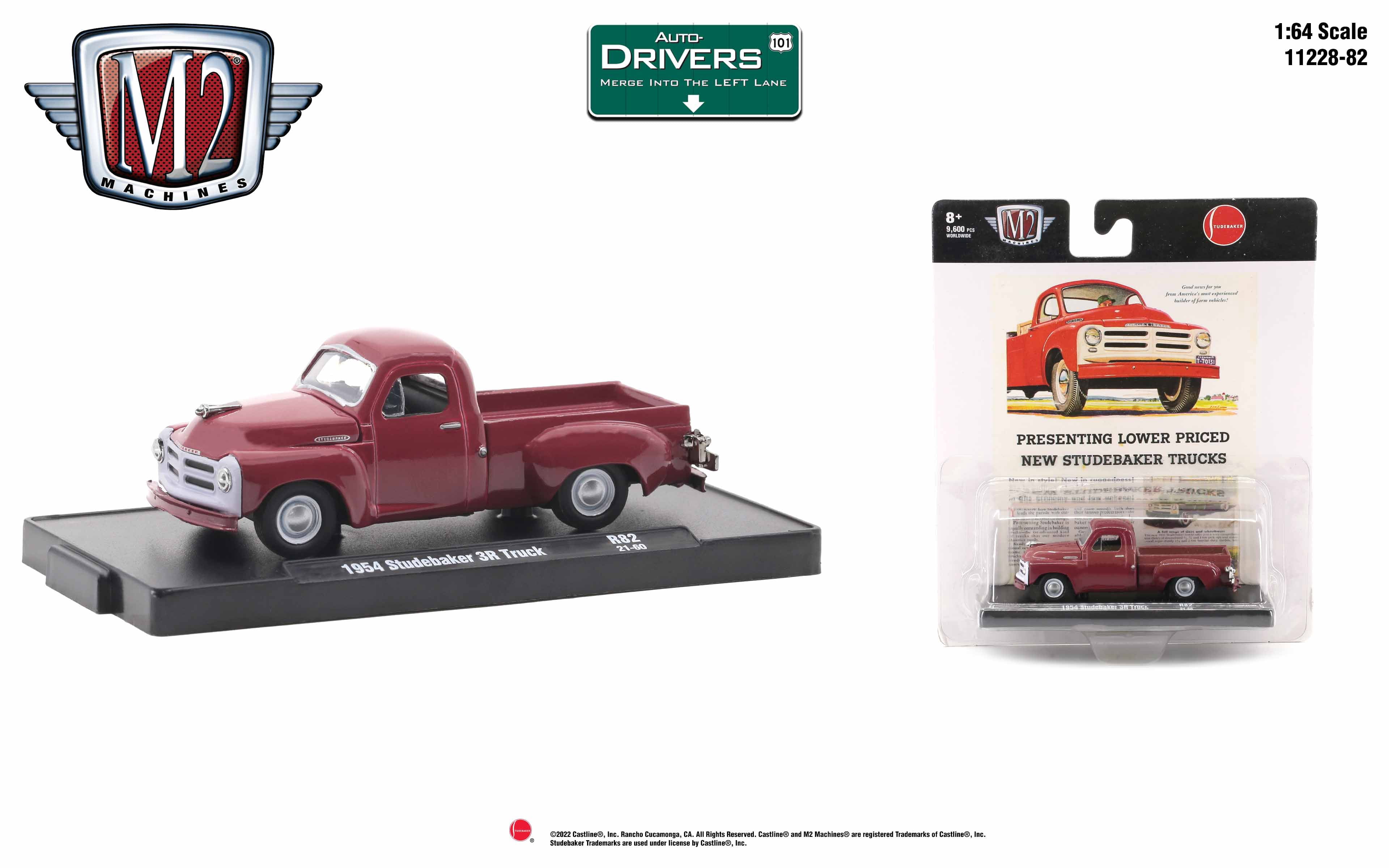 M2 Machines Auto-Drivers 1:64 R82 1954 Studebaker 3R Truck - Walmart.com