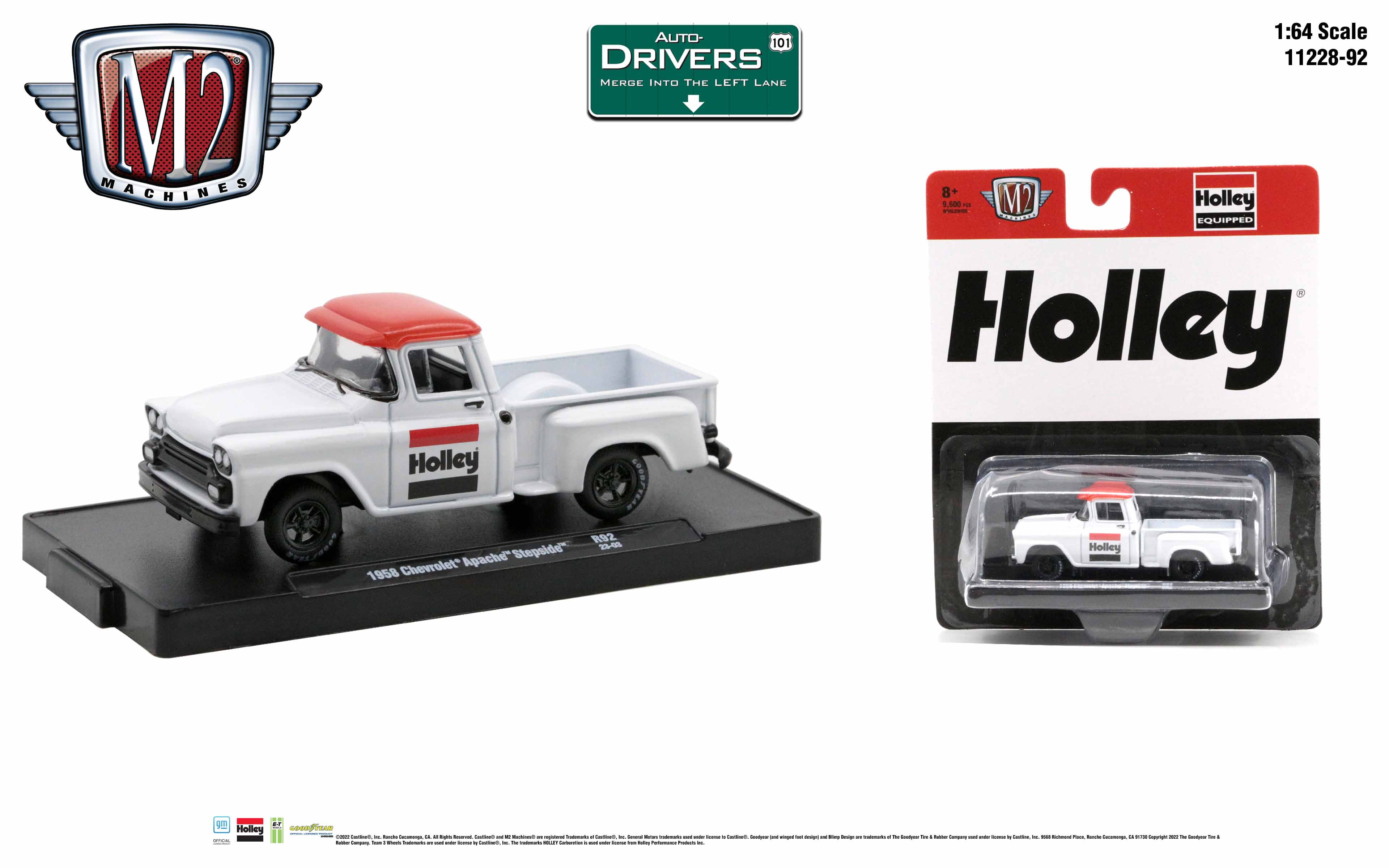 M2 Machines Auto-Drivers 1:64 R92 1958 Chevrolet Apache Stepside ...