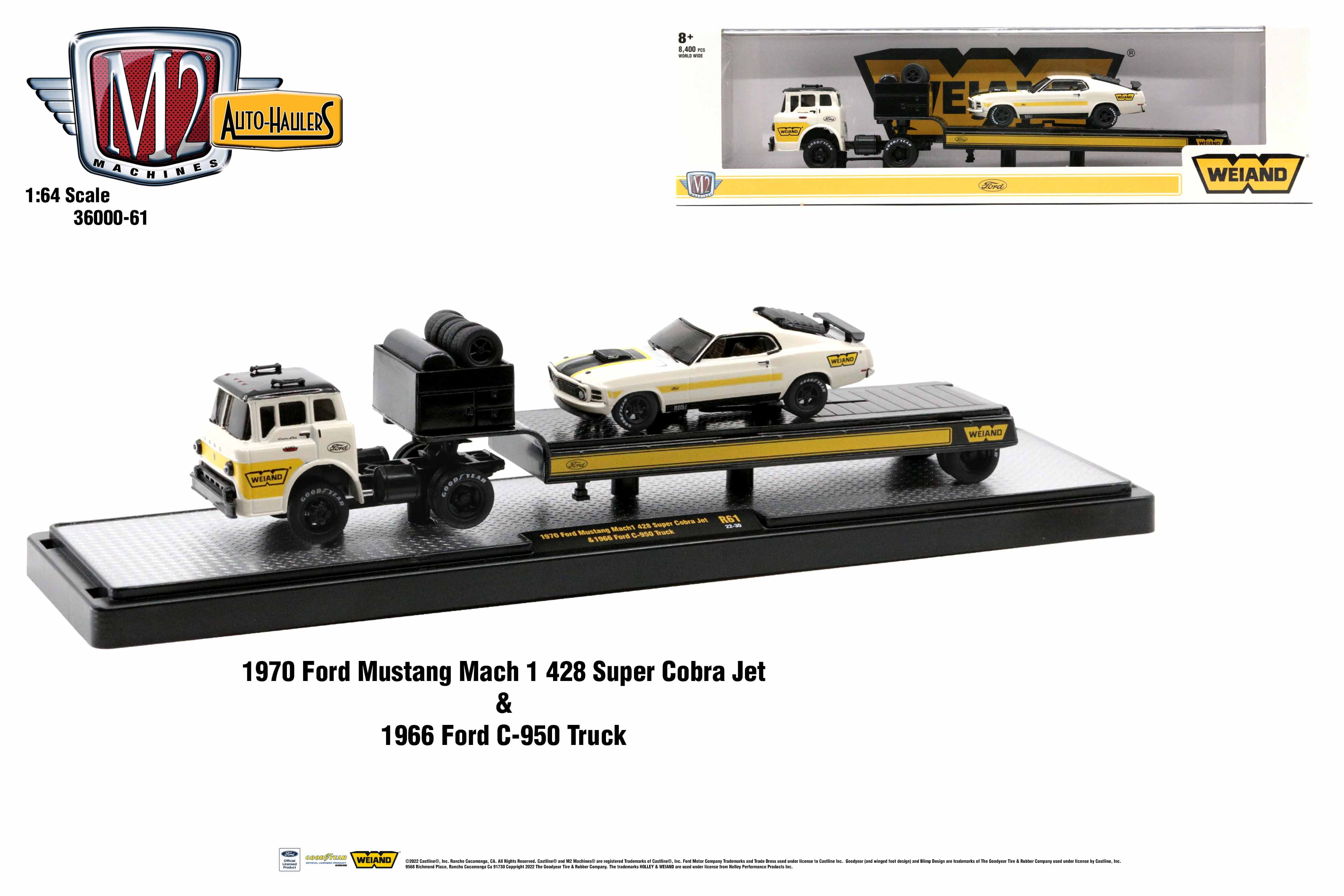 M2 Machines Auto Hauler 61 1970 Ford Mustang Mach 1 & 1966 Ford C-950 ...