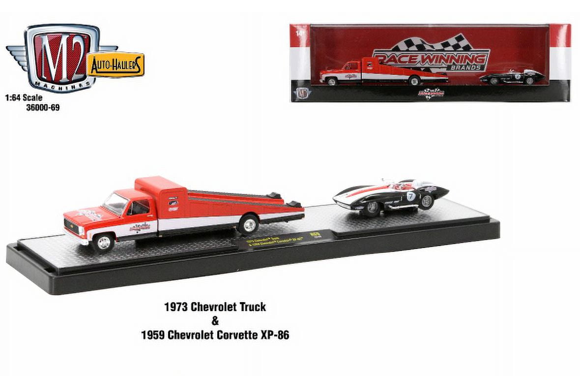 M2 Machines Auto Hauler 69 1973 Chevrolet Truck And 1959 Chevy Corvette ...