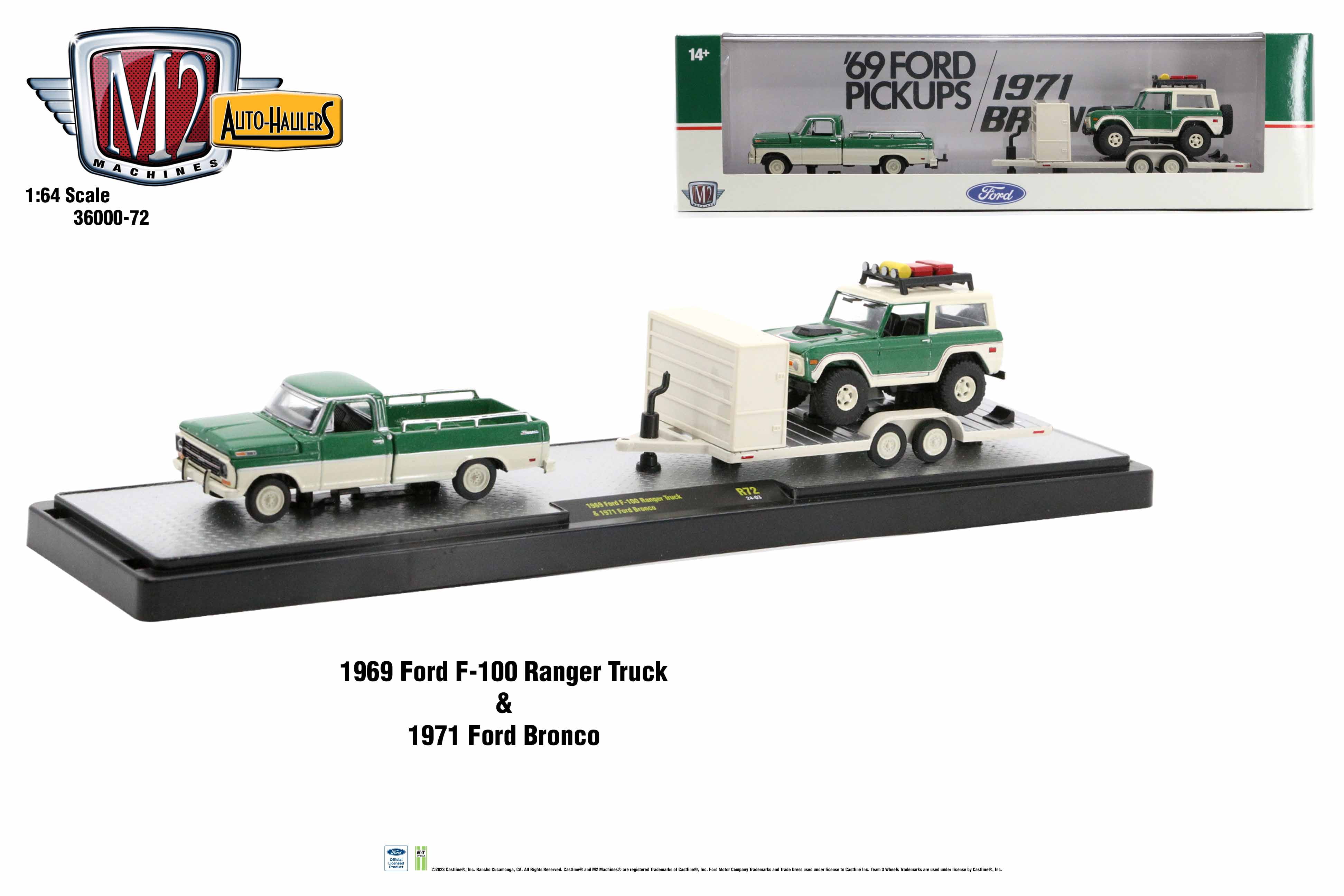 M2 Machines Auto Hauler 72 1969 Ford F-100 Ranger Truck 1971 Ford ...