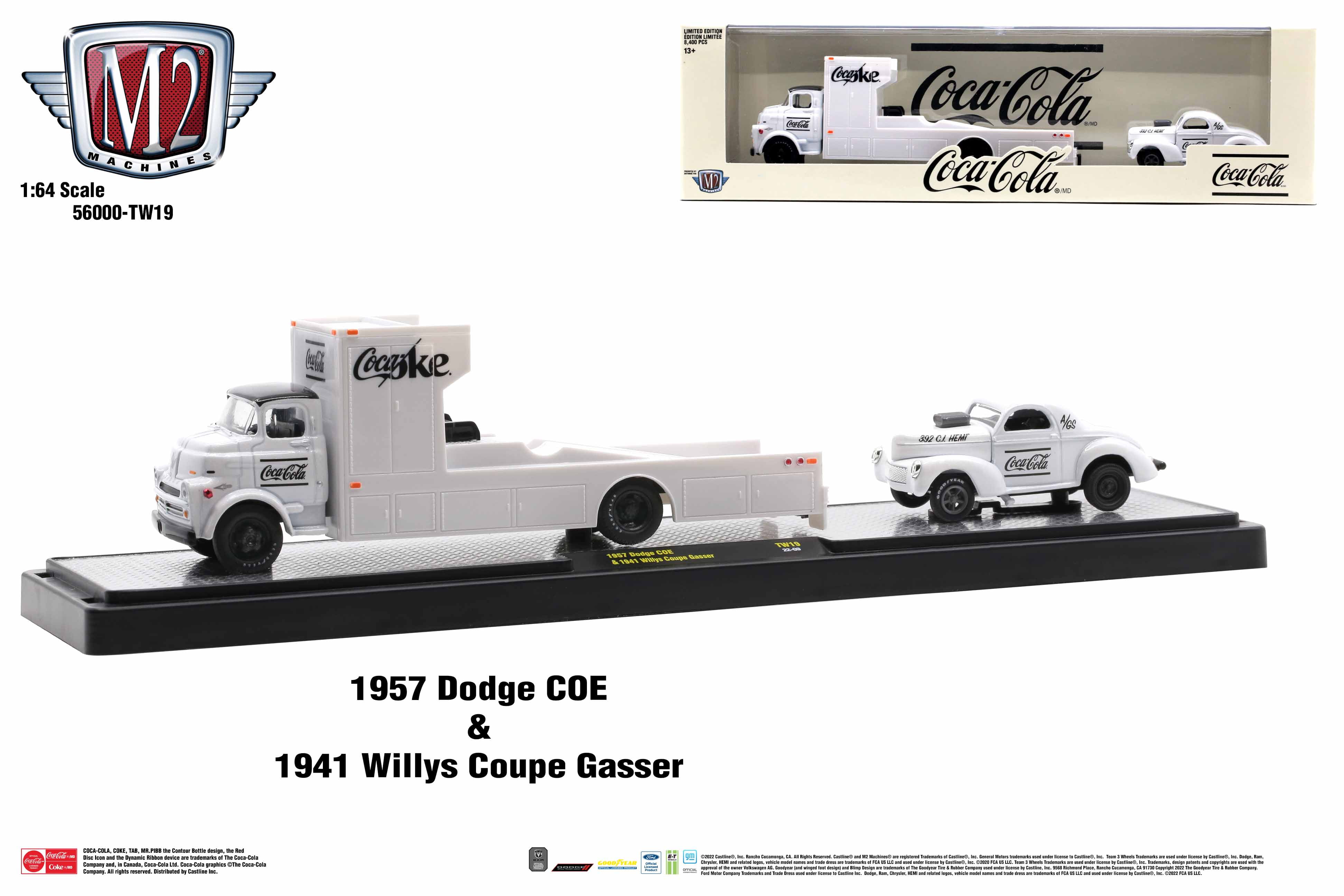 M2 Machines Auto Hauler Tw19 1957 Dodge Coe & 1941 Willys Coupe Gasser - Walmart.com