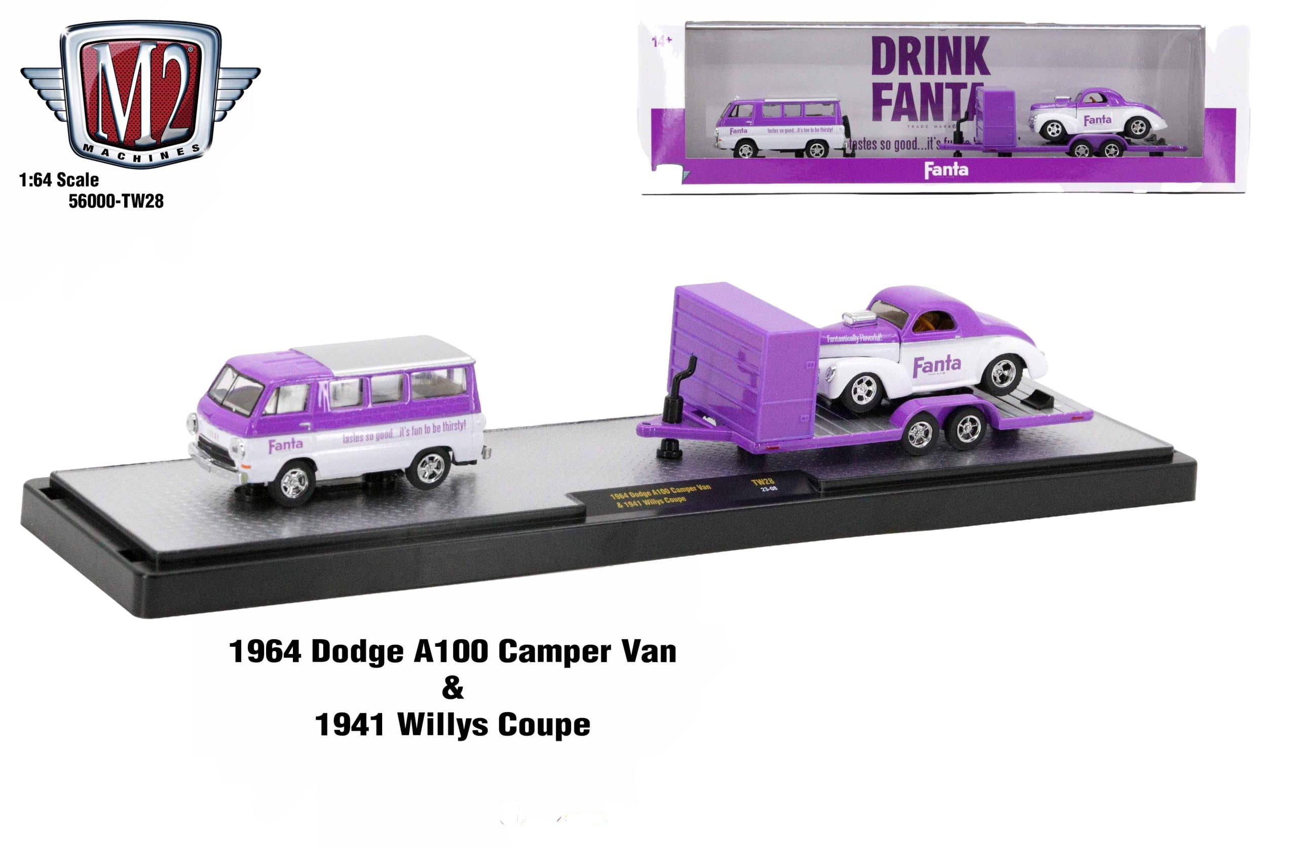 M2 Machines Auto Hauler Tw28 1964 Dodge A100 Camper Van 1941 Willys ...