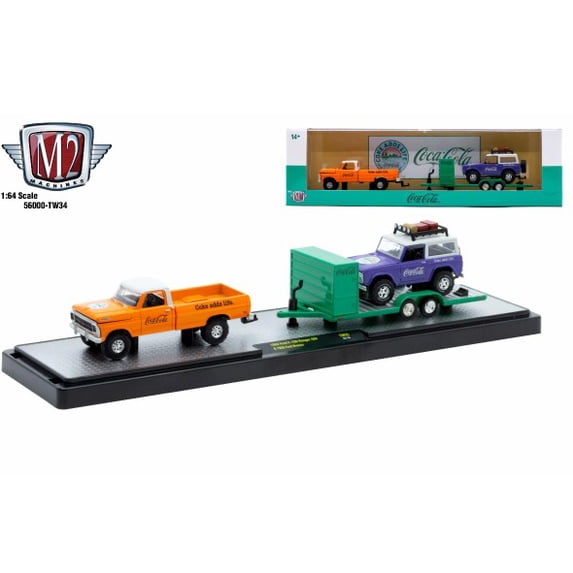 M2 Machines Auto Hauler Tw35 1969 Ford F100 Ranger 4X4 1966 Ford Bronco ...