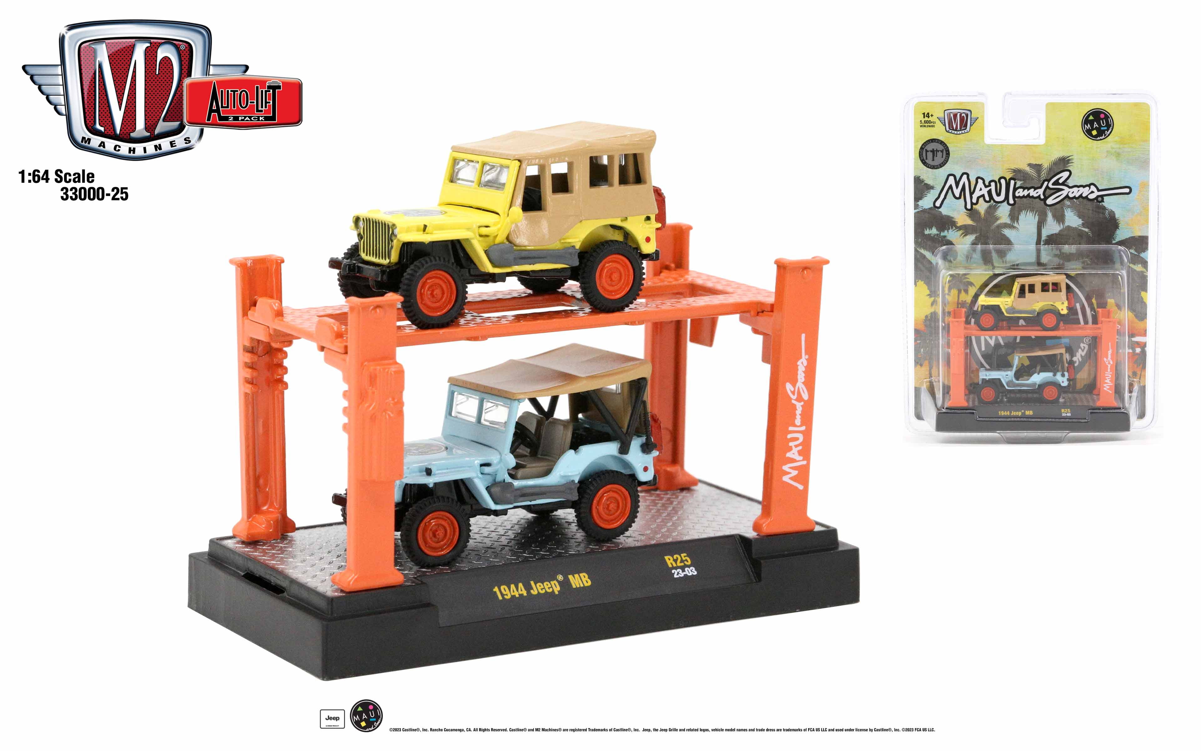 M2 Machines Auto Lift Release 25 1944 Jeep Mb 2 Pack Maui And Sons ...