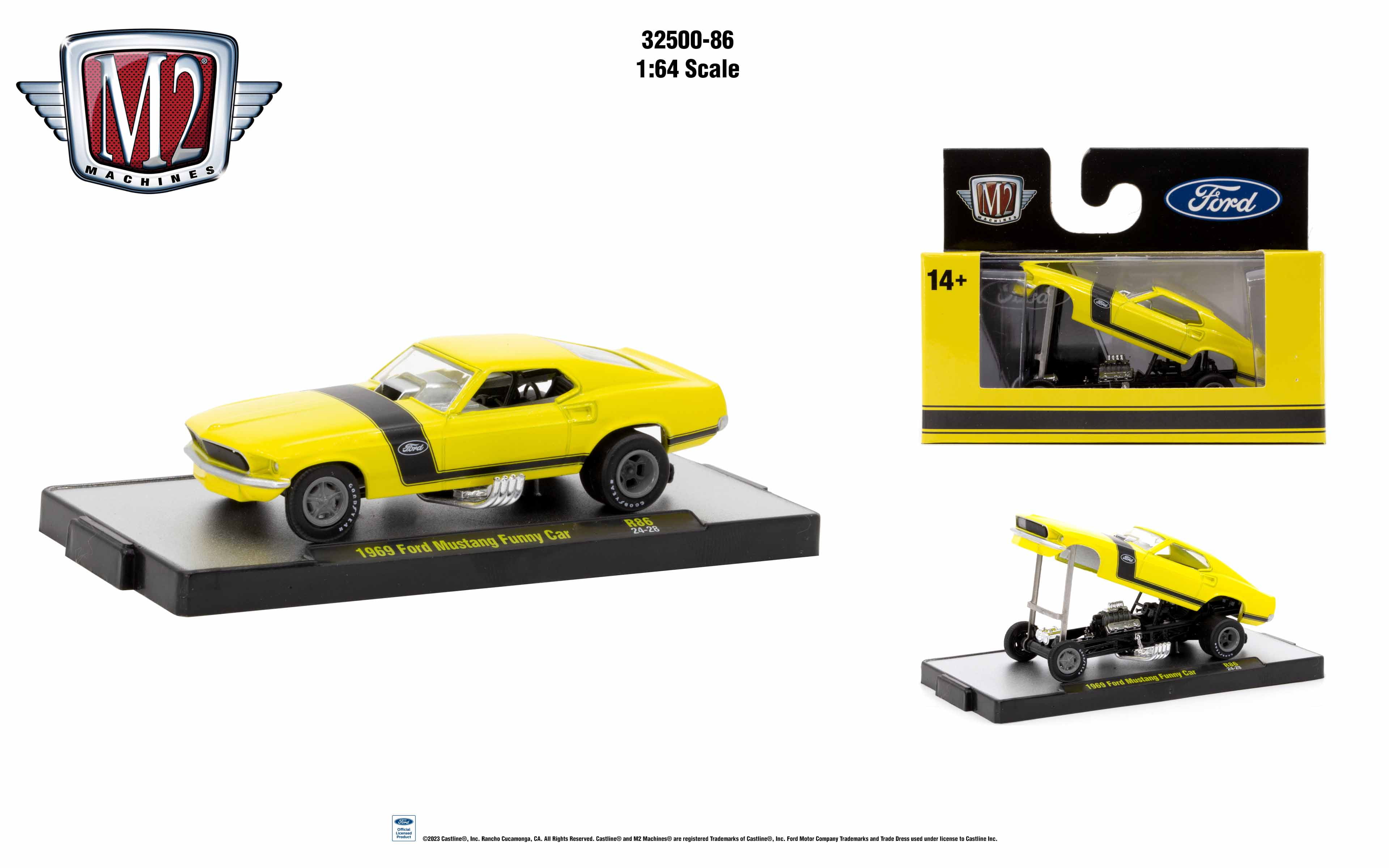 M2 Machines Auto Trucks 1:64 1969 Ford Mustang Funny Car Rel 86 ...