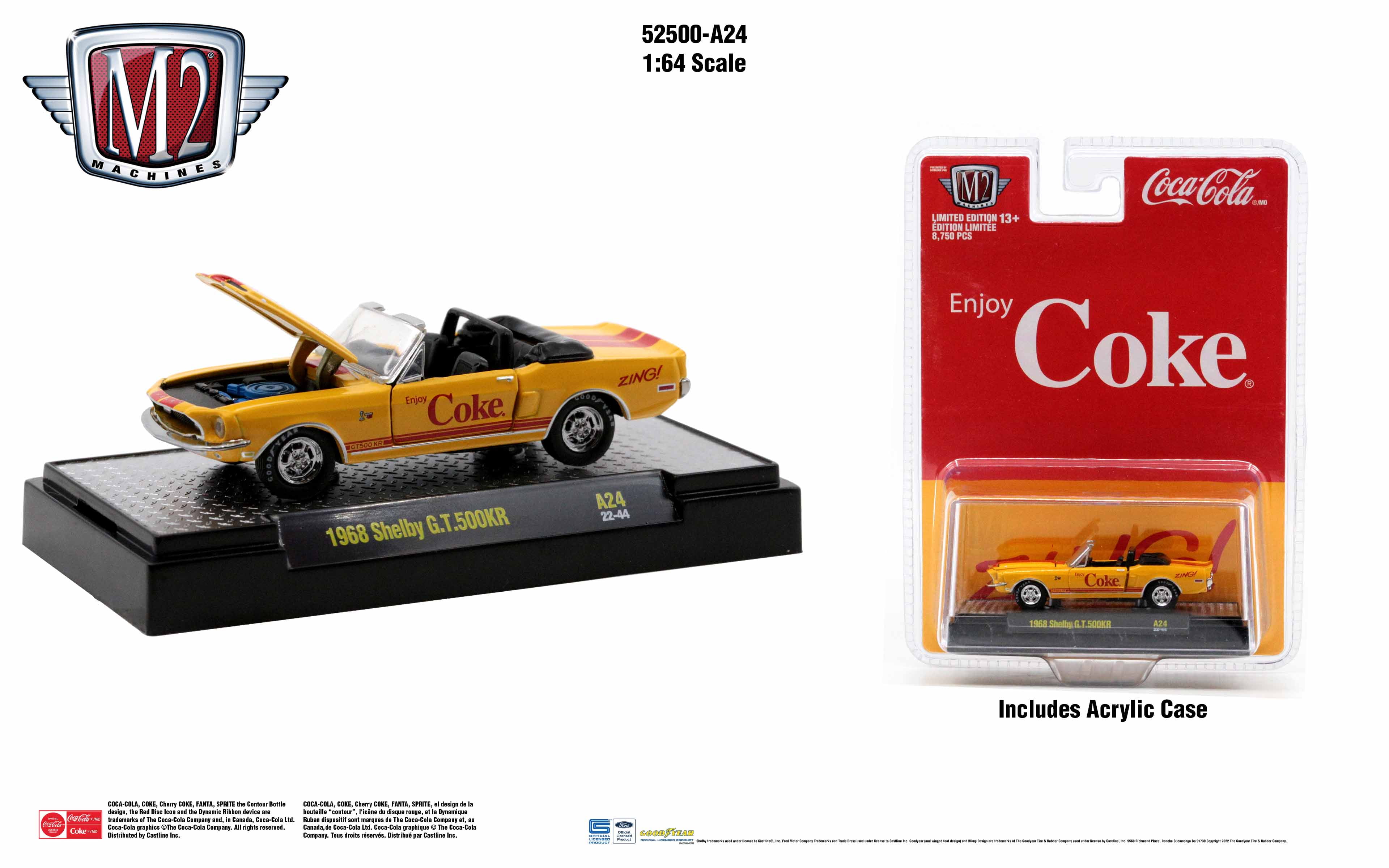 M2 Machines Coca-Cola Release A24 1968 Shelby Gt 500Kr - Walmart.com