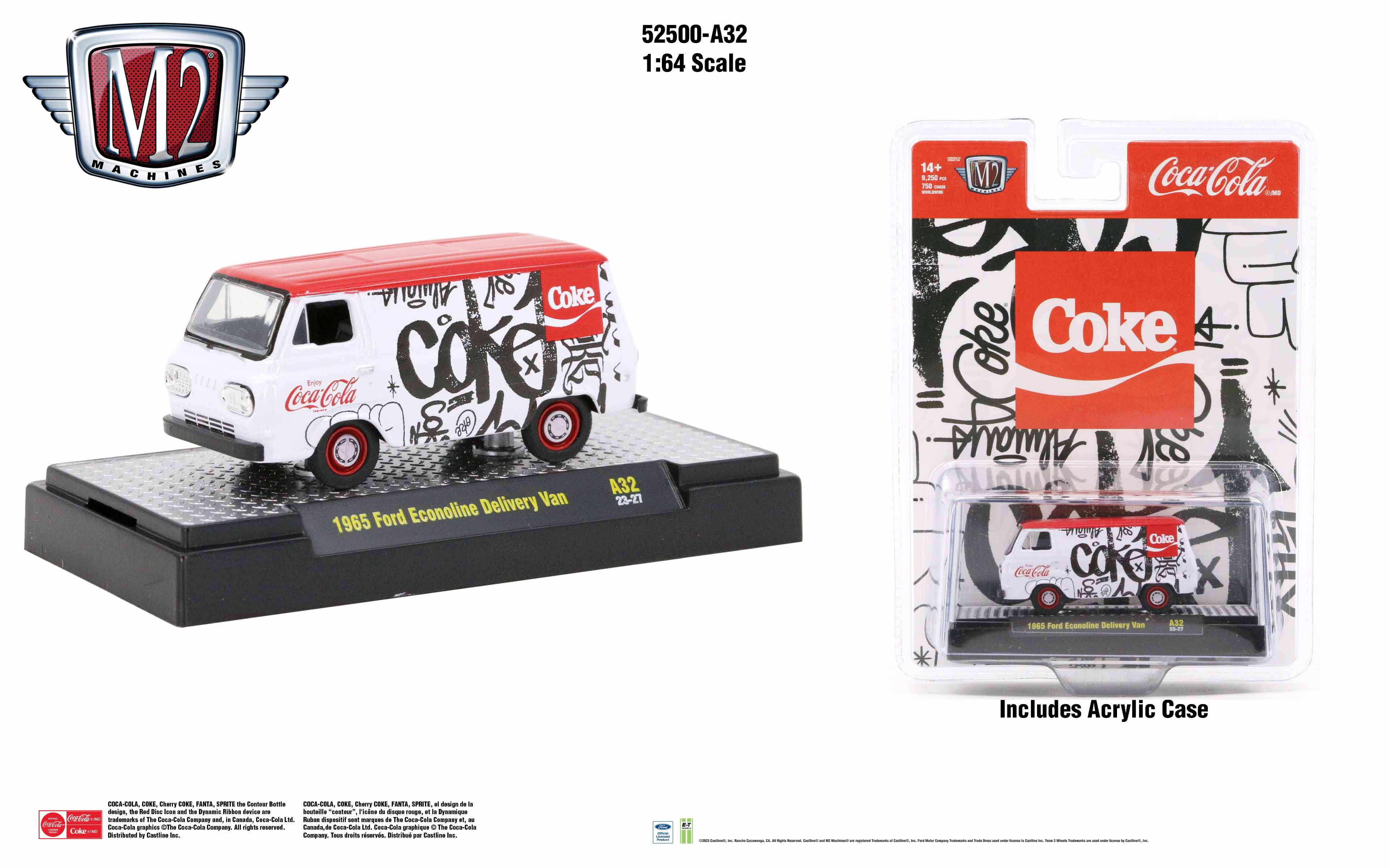 M2 Machines Coca-Cola Release A32 1965 Ford Econoline Delivery Van - Walmart.com