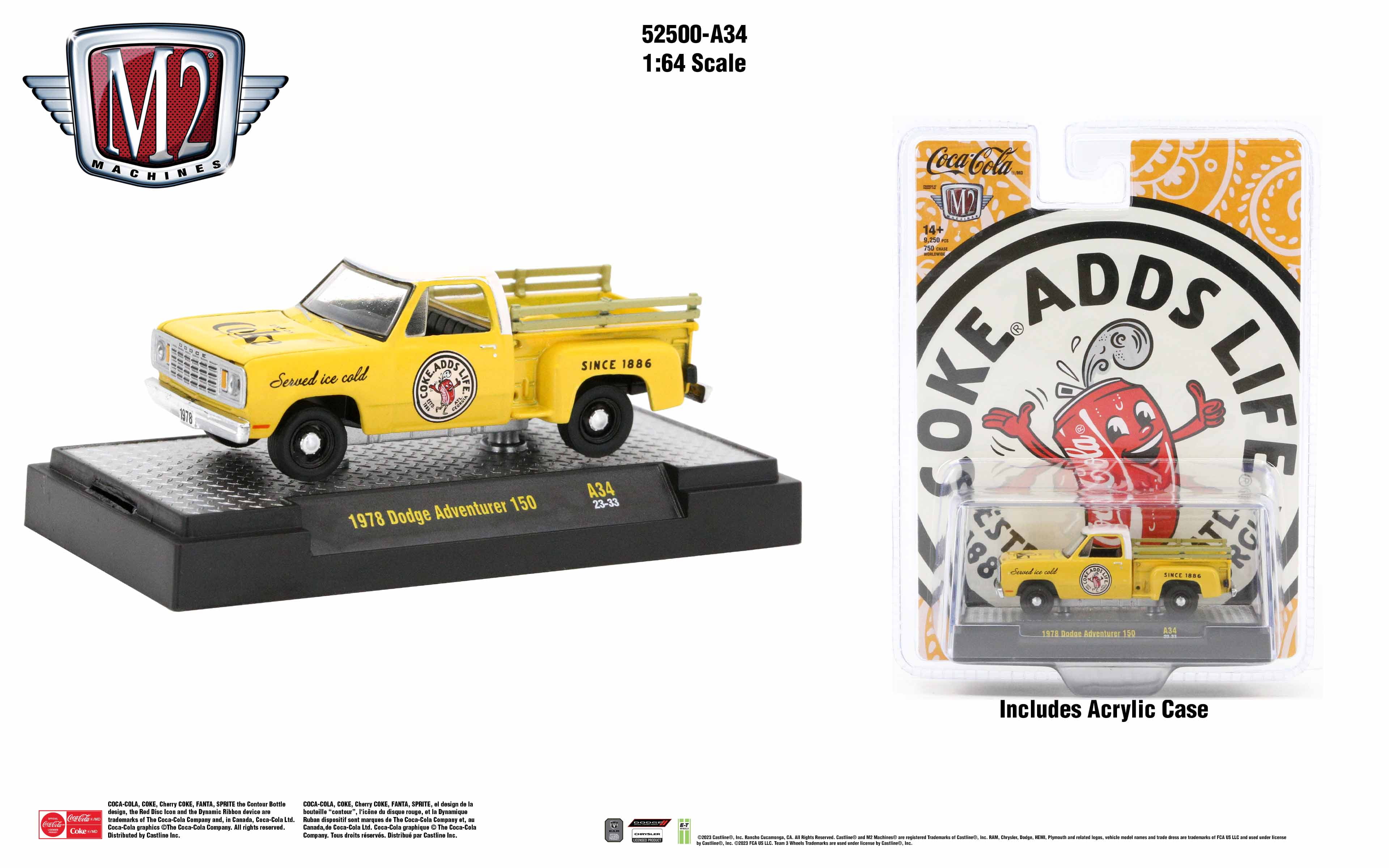 M2 Machines Coca-Cola Release A34 1978 Dodge Adventurer 150 - Walmart.com