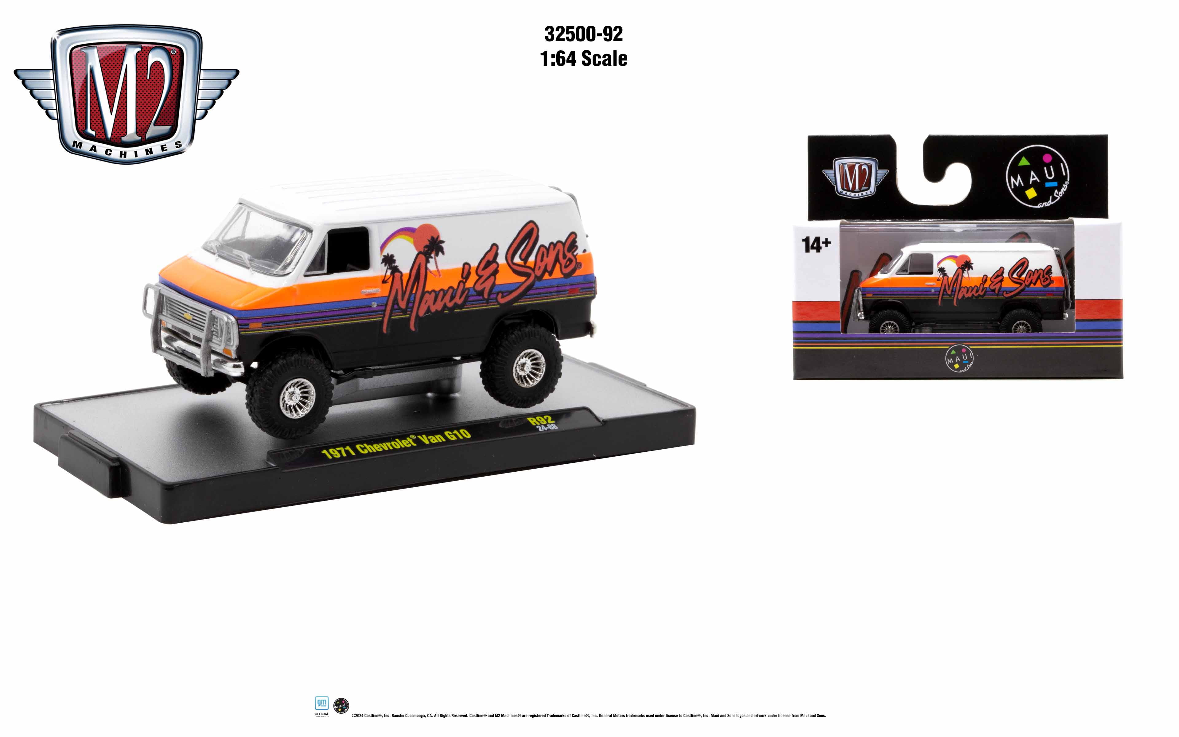 M2 Machines Detroit Muscle Rel 92 1:64 1971 Chevrolet Van G10 - Walmart.com