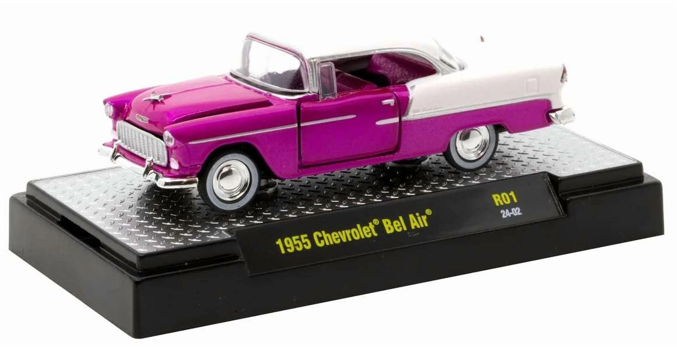 M2 Machines Pink Chrome Series 1955 Chevrolet Bel Air Diecast Vehicle ...
