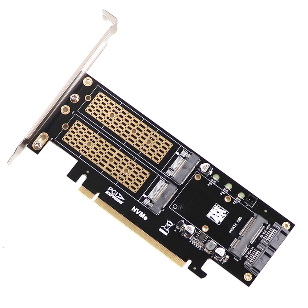M2 NVMe SSD NGFF to PCIE 3.0 X16 Adapter M Key B Key mSATA PCI Express ...