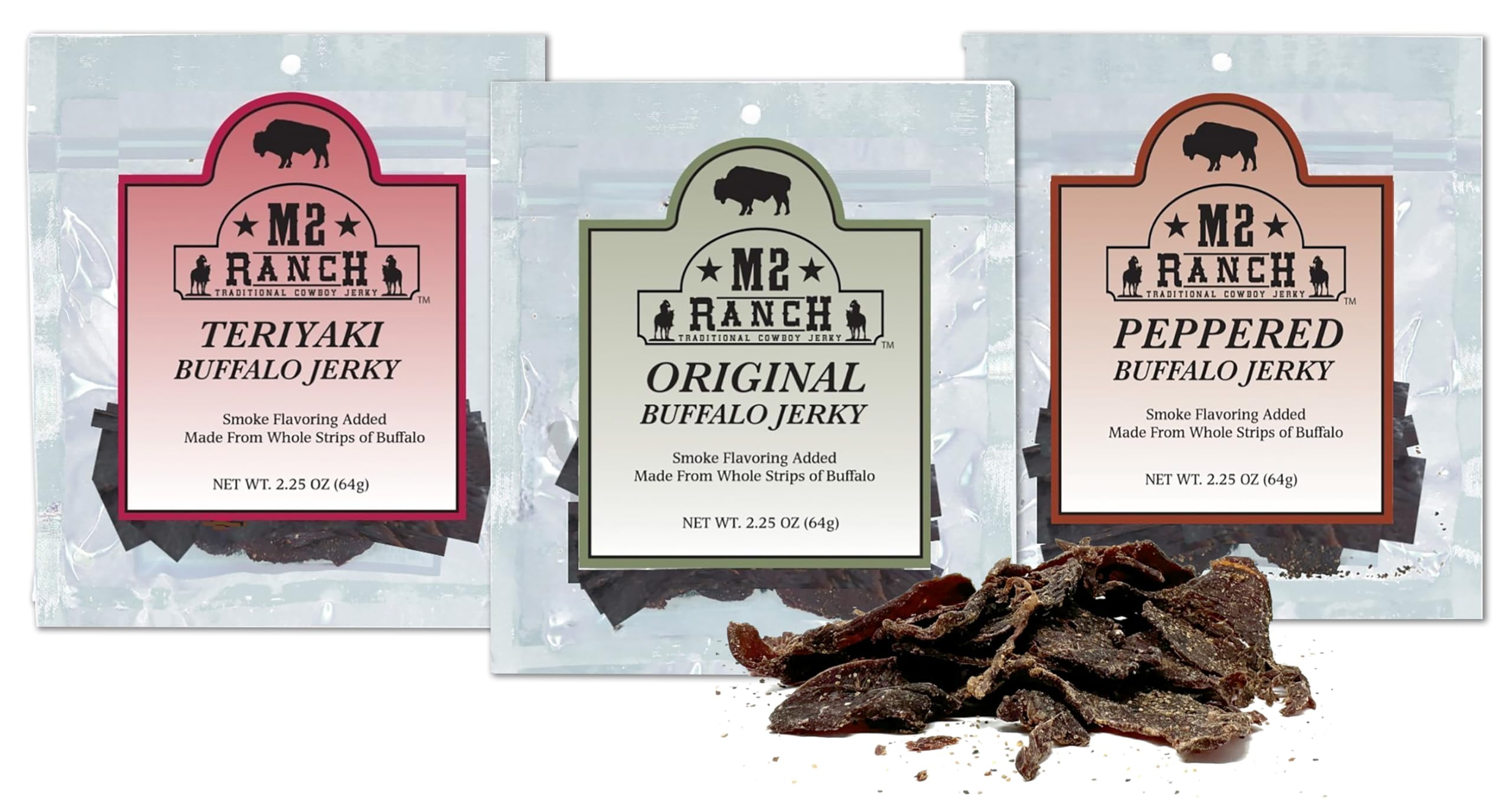 M2 Ranch Traditional Cowboy MZF22 Jerky Buffalo Jerky Made from Whole ...
