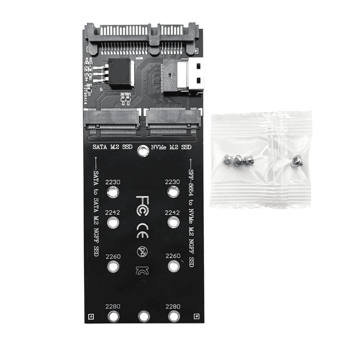 M2 SSD Adapter M.2 SATA Ngff to + NVME SFF-8654 Converter Expansion Card - Walmart.com