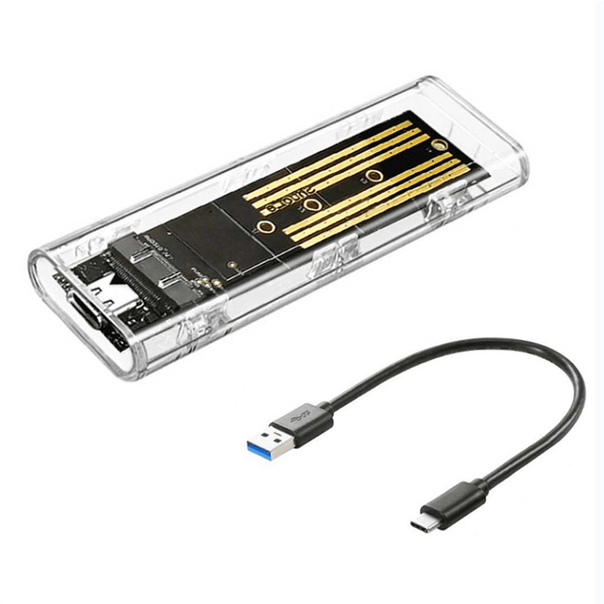 M2 SSD Case M.2 NVME Enclosure Portable USB3.1 Type-C Transparent Hard ...