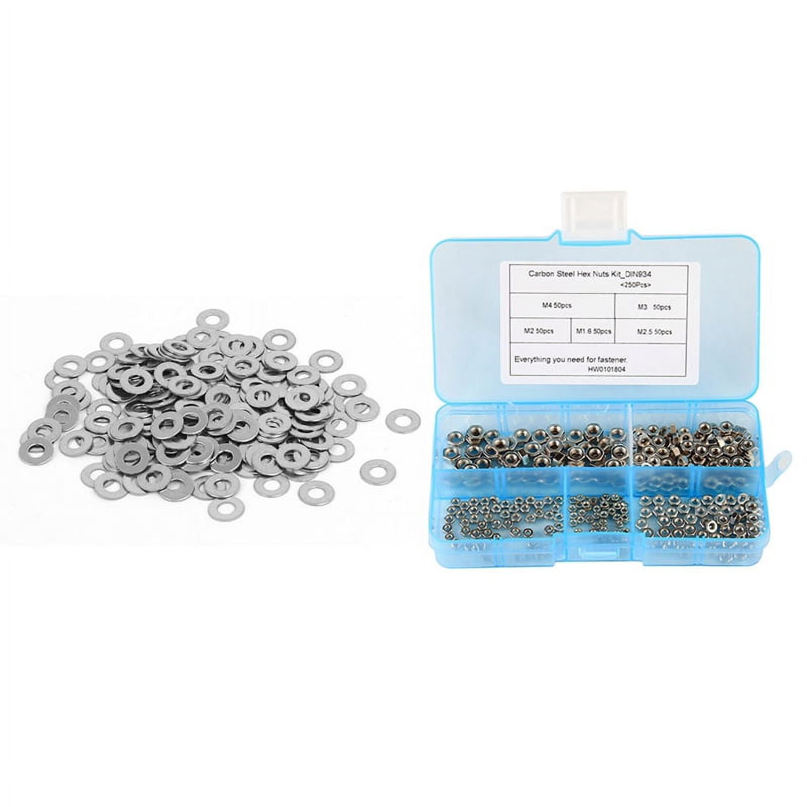 M2 Stainless Steel Flat Washers Spacers Fastener DIN125 200 PCS with ...